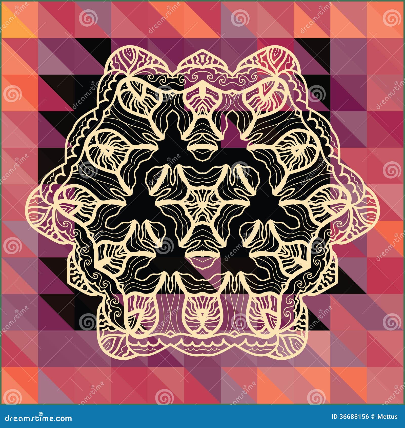 Mandala triangle vector stock vector. Illustration of indian - 36688156