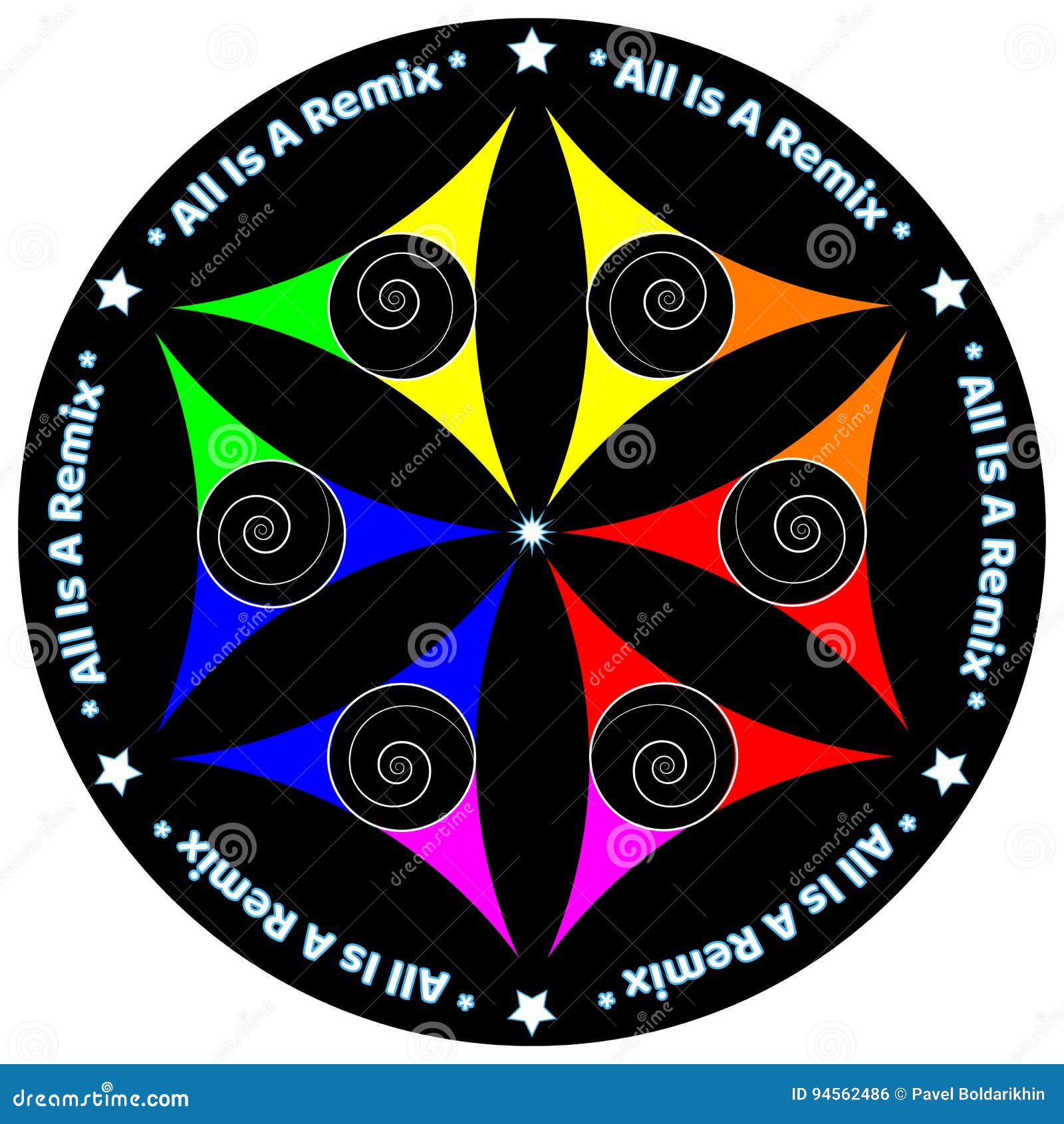 Mandala Universe, Colo,r Peace Love, Start Stock Vector - Illustration ...