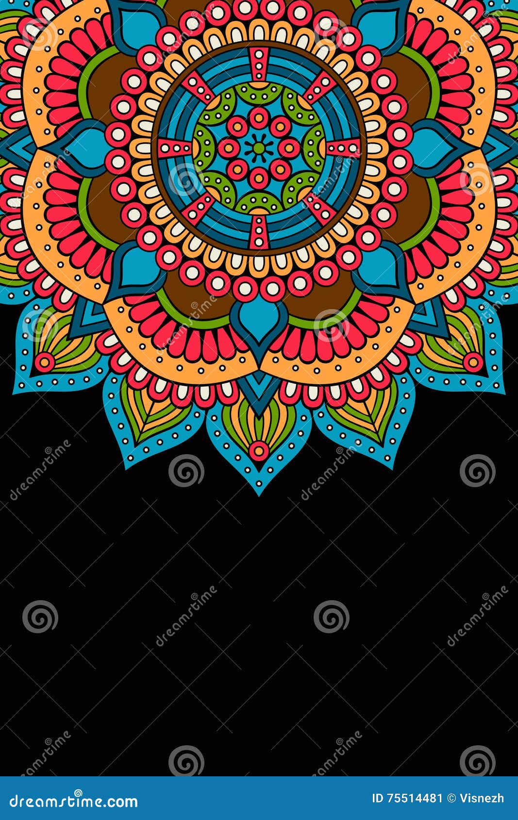Mandala vector background stock vector. Illustration of indian - 75514481