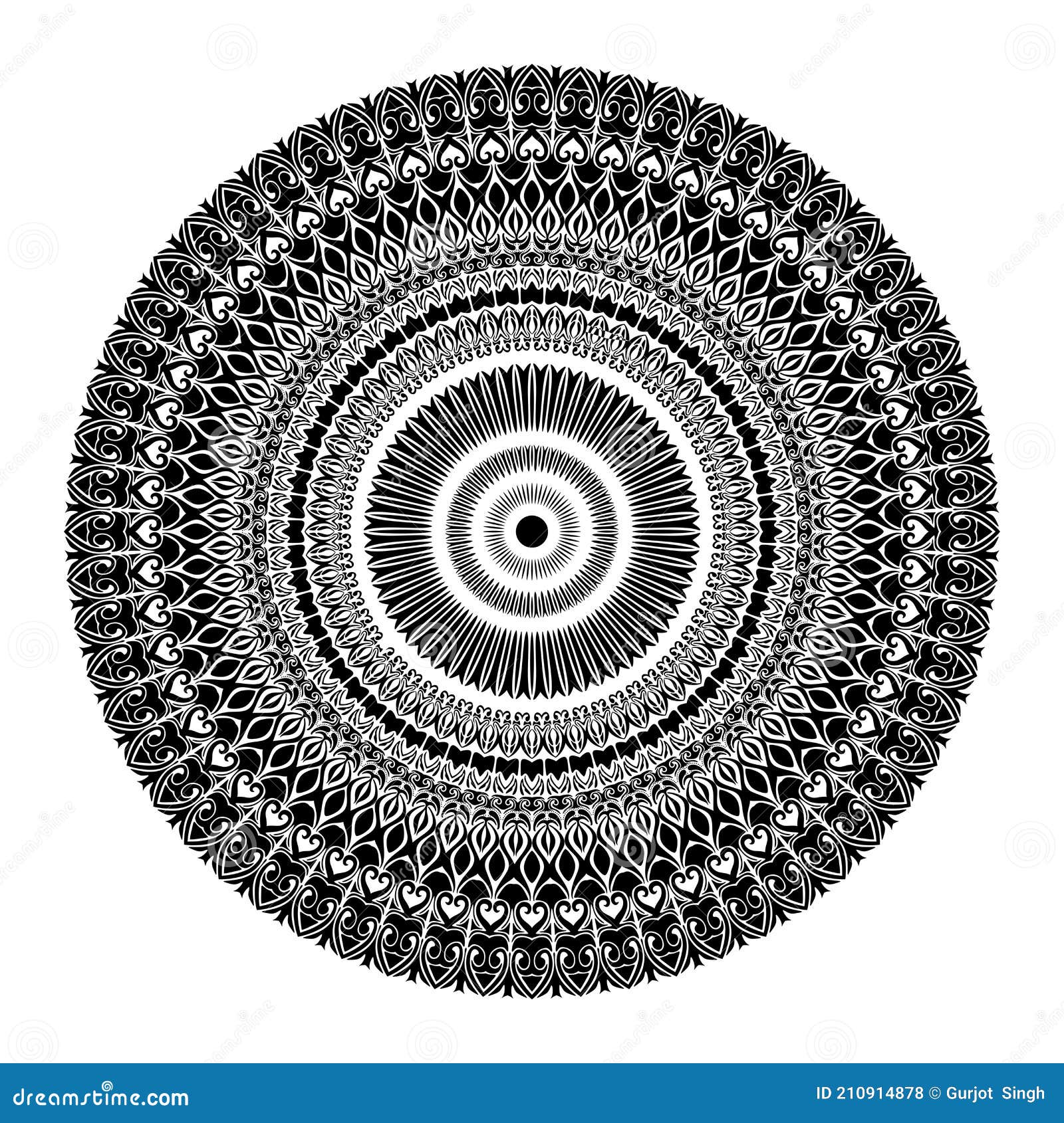 Mandala Vector Design Black and White Format Stock Vector ...