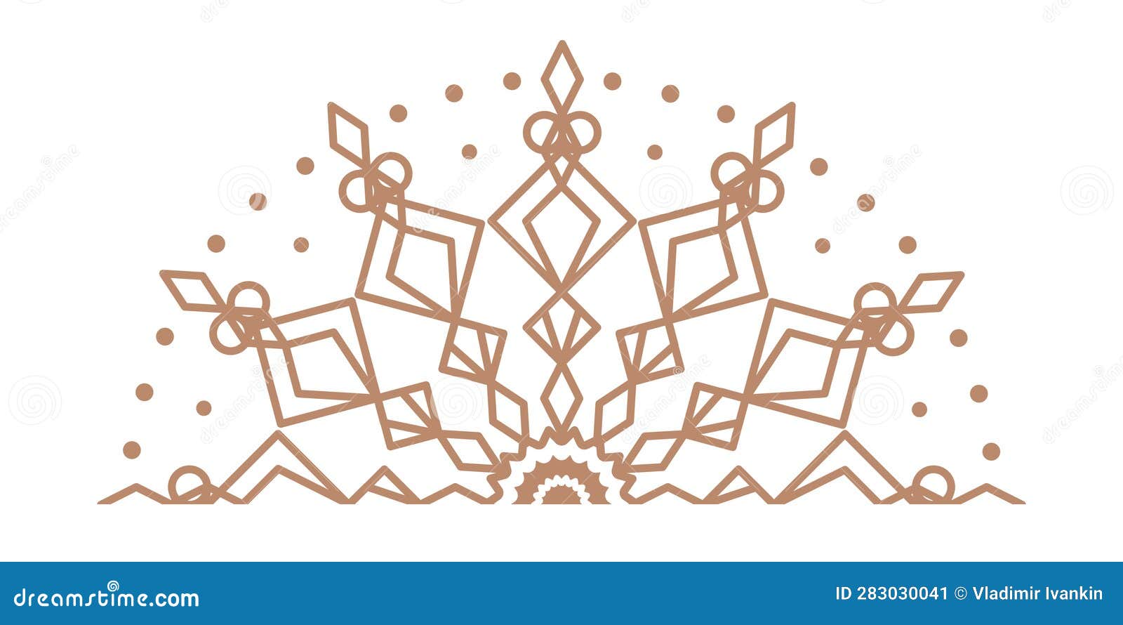 Mandala Vector Gold Line Style Isolated on White Background Stock ...