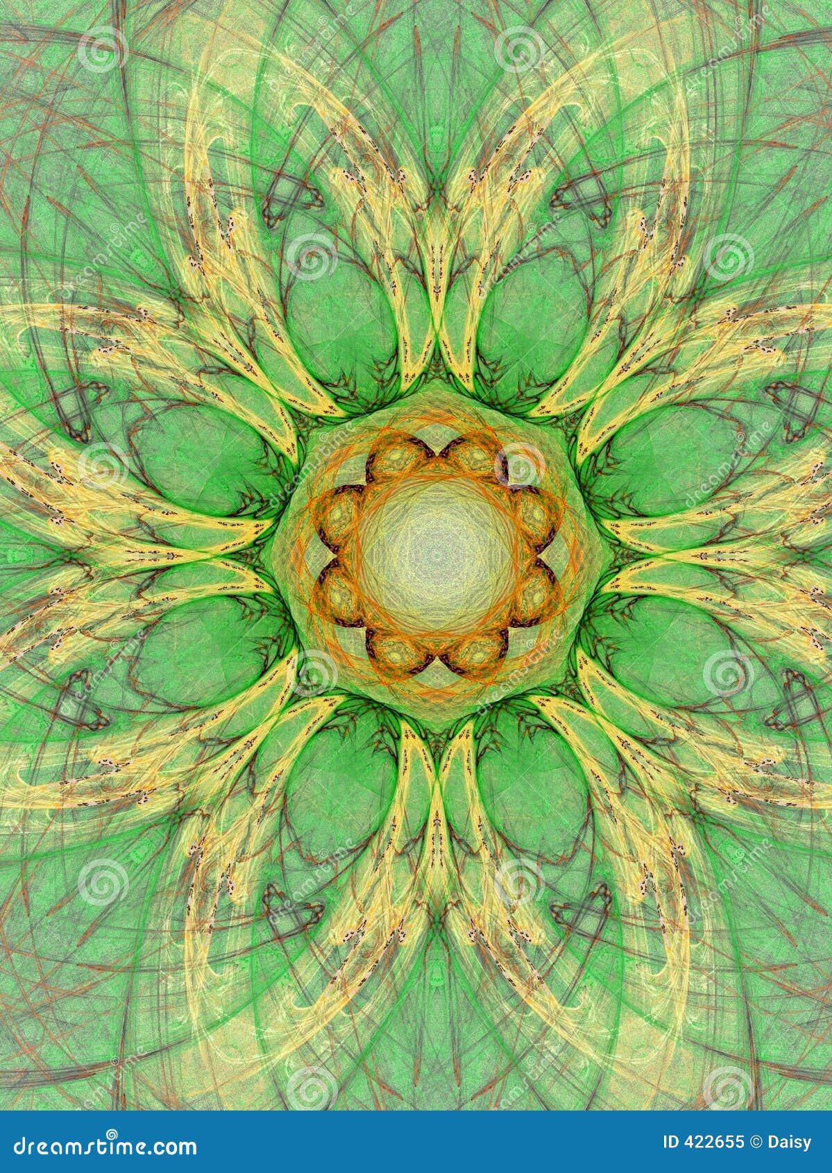 Mandala verde ilustração stock. Ilustração de fractal, fundo - 422655