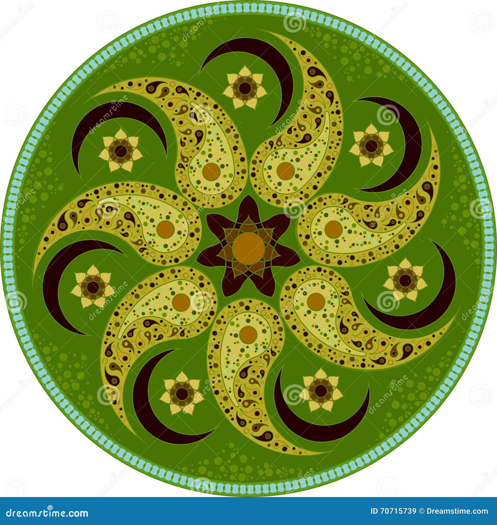 Mandala verde 1 stock de ilustración. Ilustración de flor - 70715739