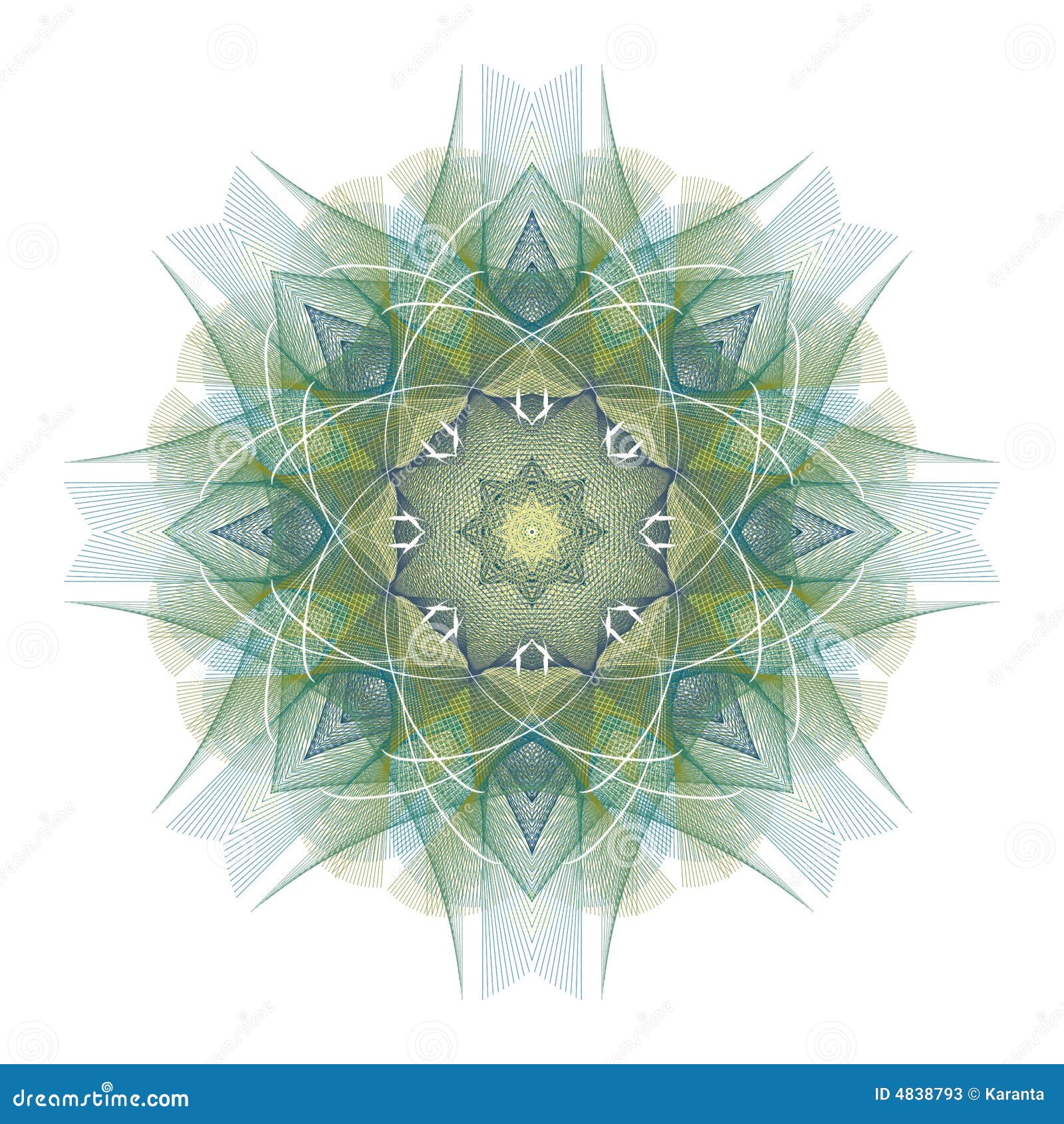 Mandala Verde Isolada No Branco Ilustração Stock - Ilustração de ...