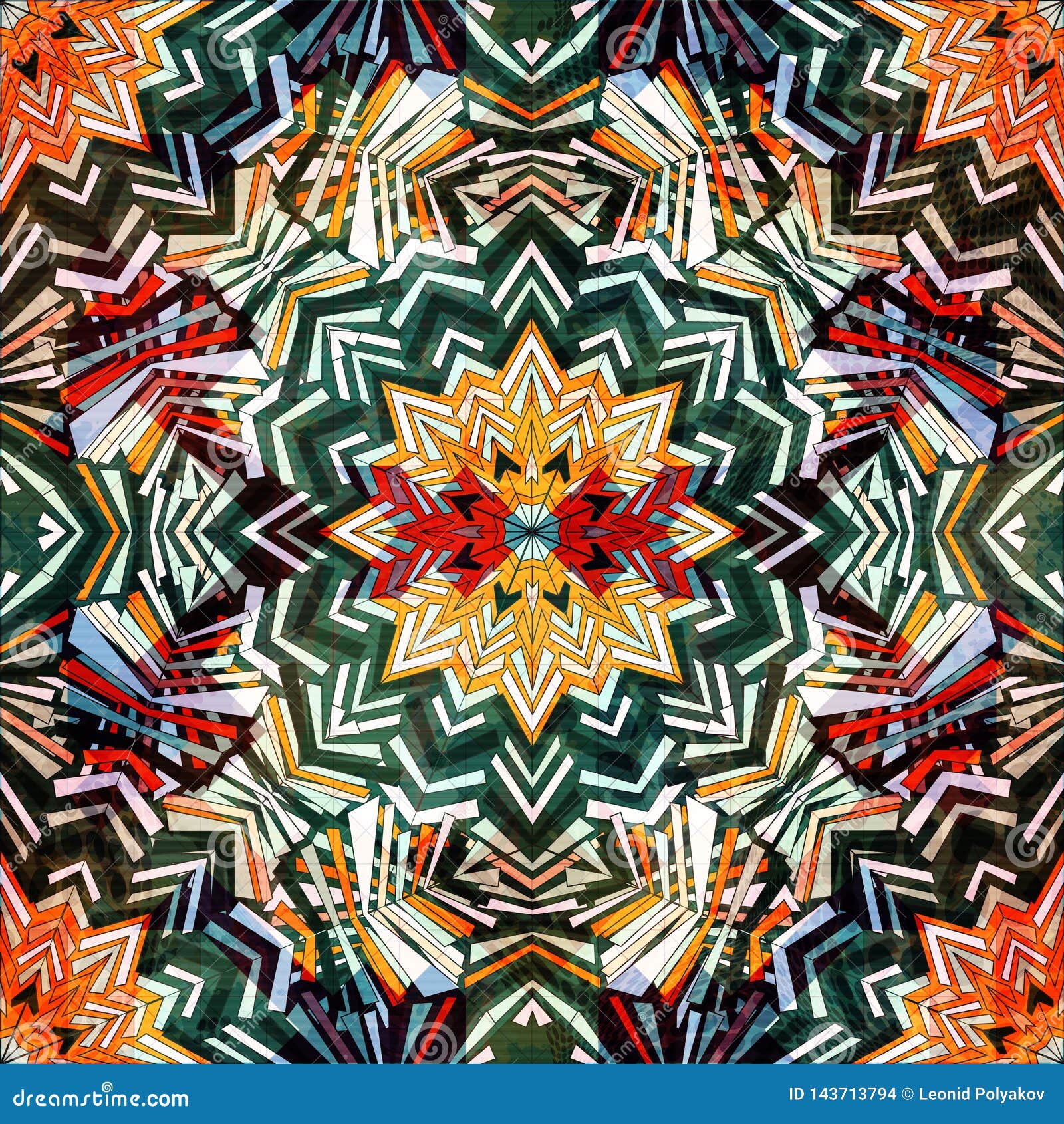 Mandala Vintage Tribal Seamless Pattern Illustration Stock Illustration ...