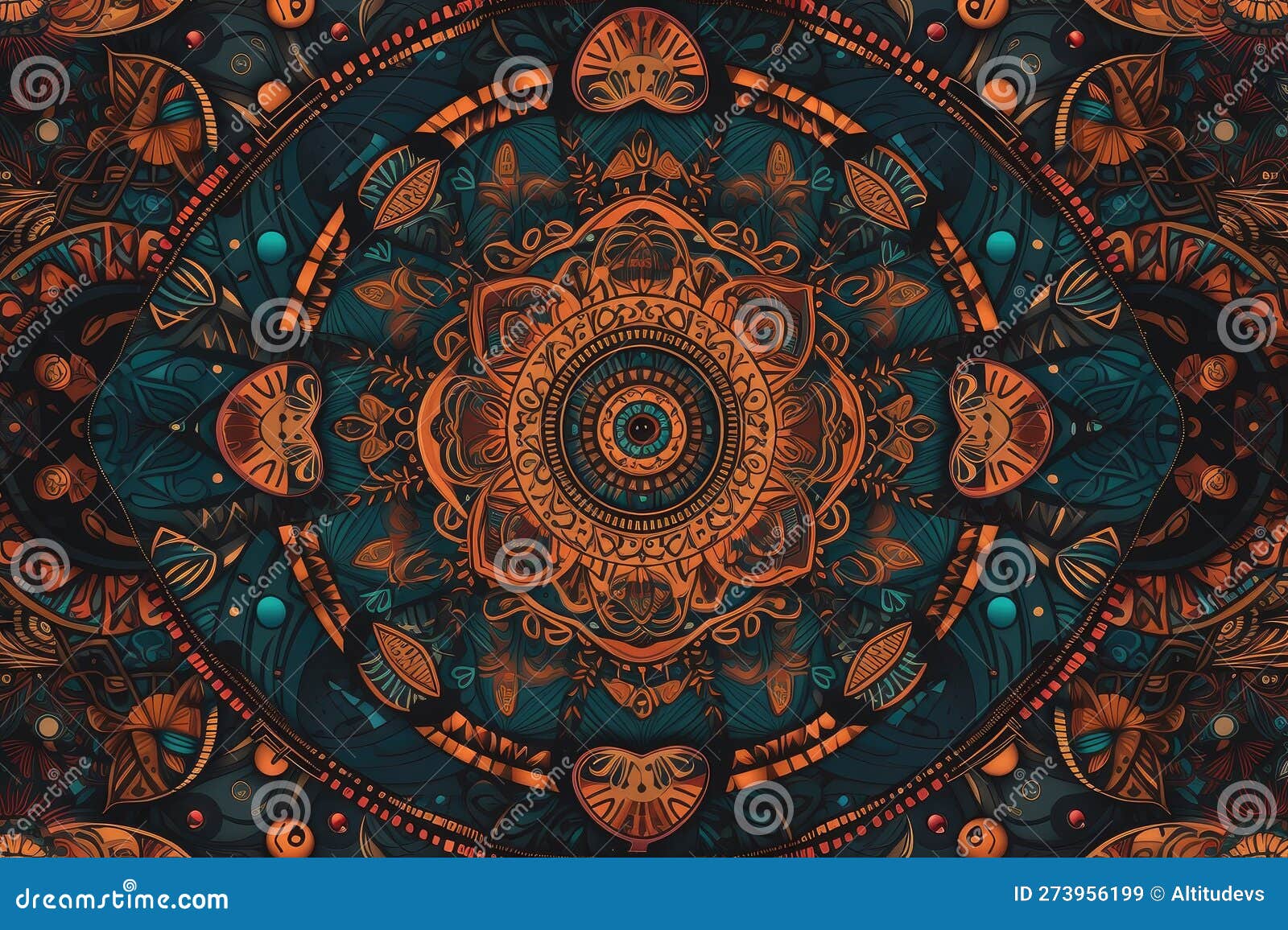 Mandala Wallpaper, with Repeating Geometric Patterns and Colors Stock ...