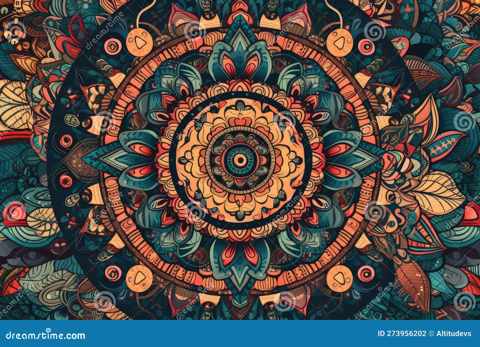 Mandala Wallpaper, with Repeating Geometric Patterns and Colors Stock ...