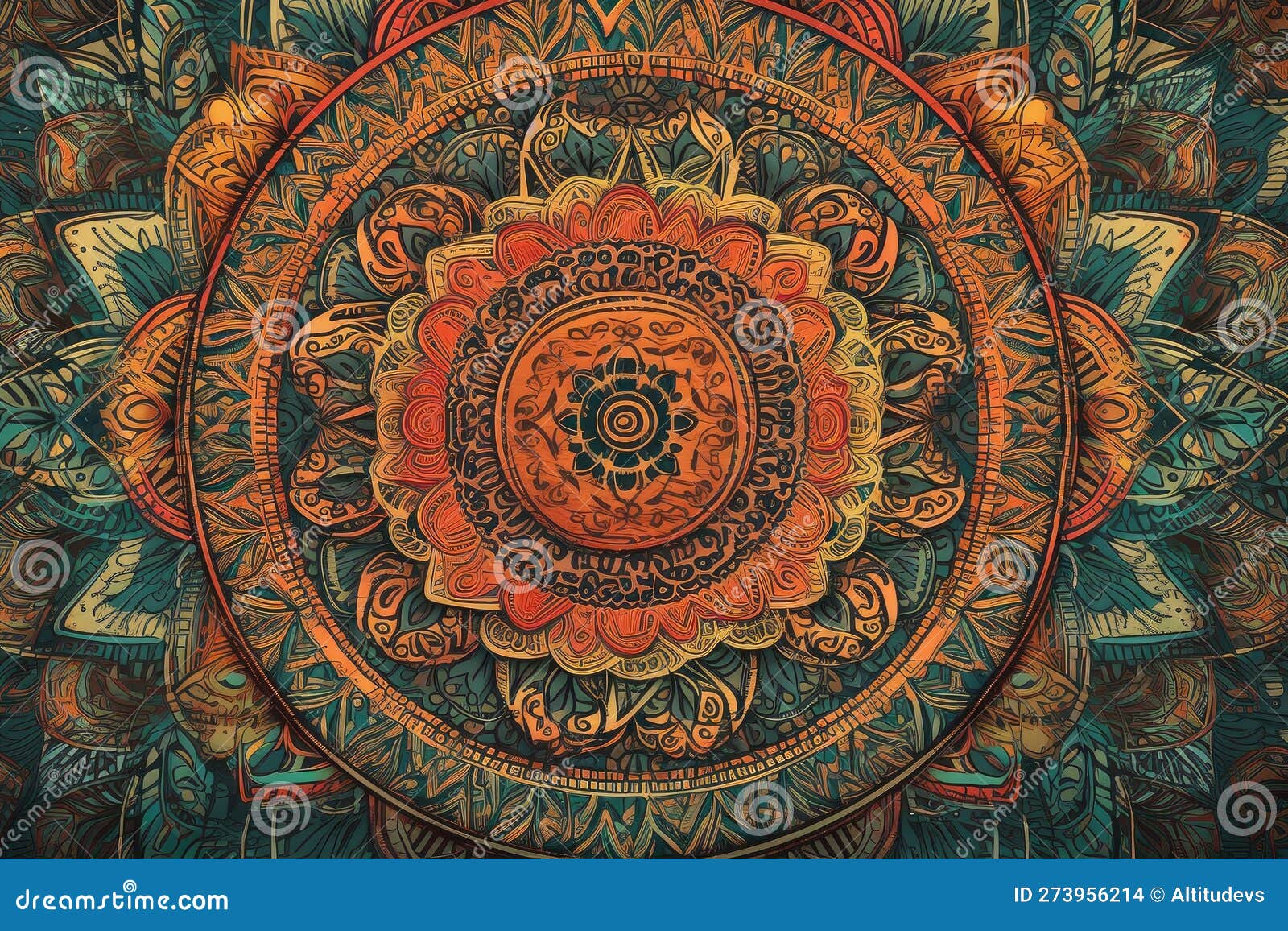 Mandala Wallpaper, with Repeating Geometric Patterns and Colors Stock ...