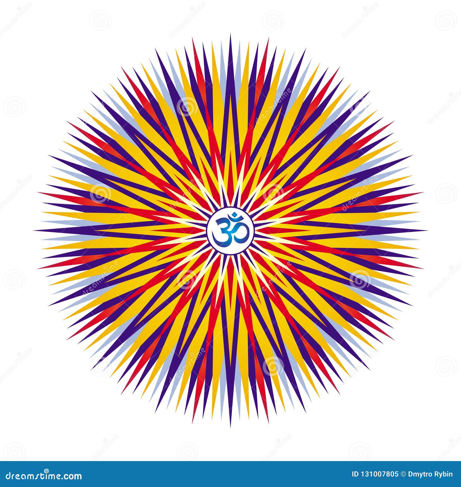 Geometric Colorful Mandala Star with Aum / Ohm / Om Sign in the Center ...