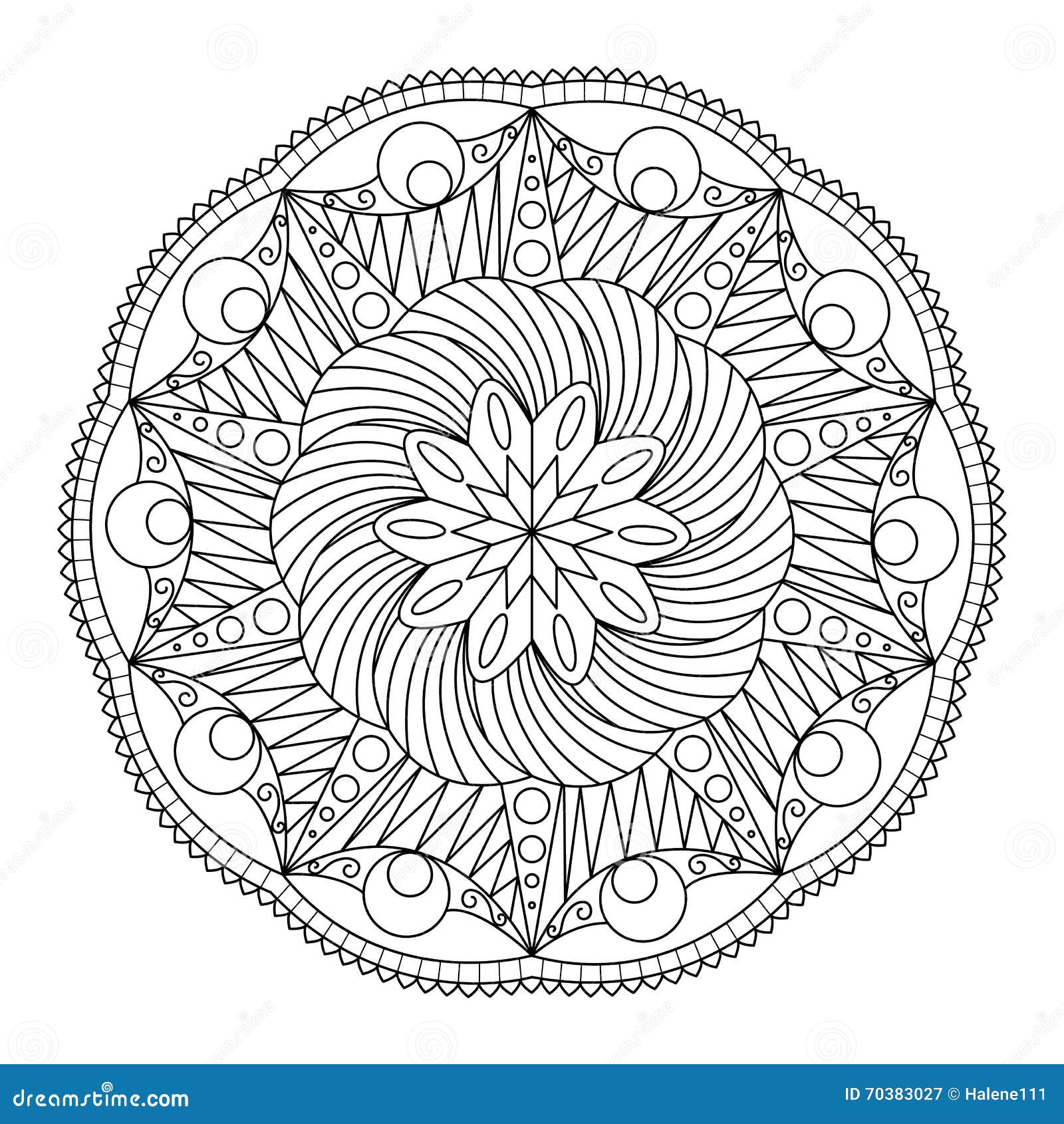 Mandala zen doodle stock vector. Illustration of shape - 70383027