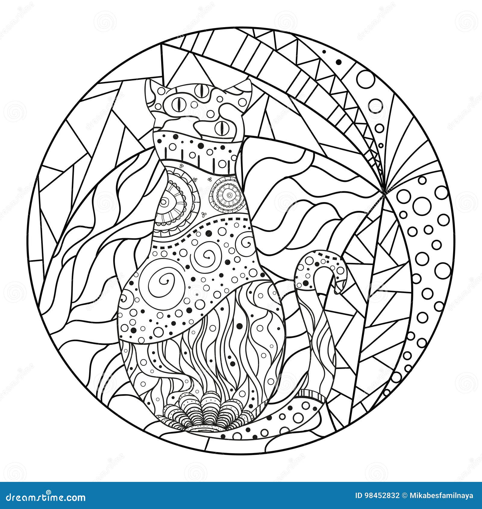 Mandala Zentangle Tecknad Hand Vektor Illustrationer - Illustration av ...