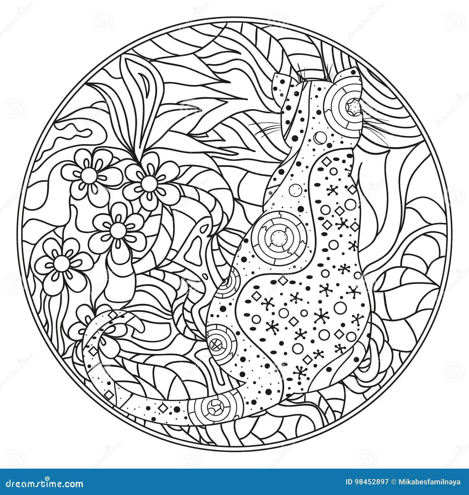 Mandala Zentangle Tecknad Hand Vektor Illustrationer - Illustration av ...