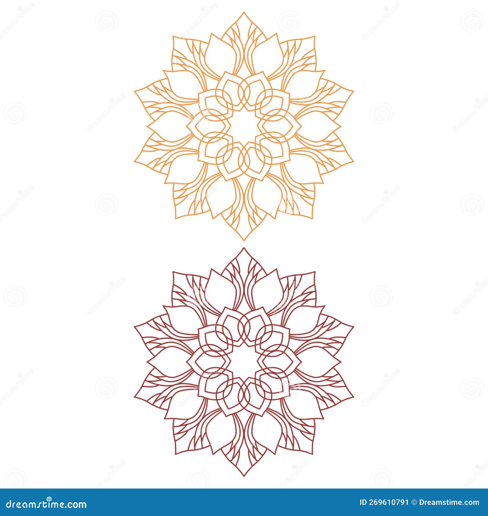 Mandalas De Luxo Isoladas Em Branco Ilustração do Vetor - Ilustração de ...