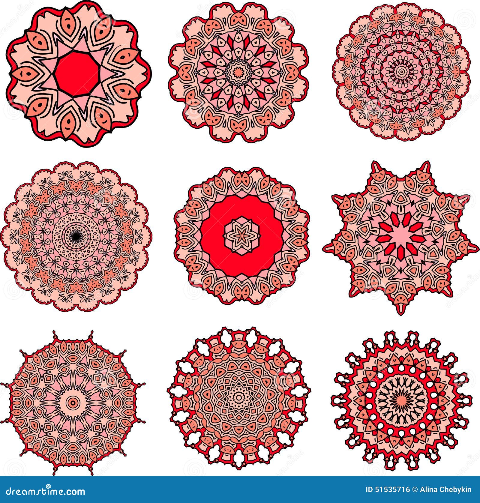 Mandalas del amor ilustración del vector. Ilustración de modelo - 51535716