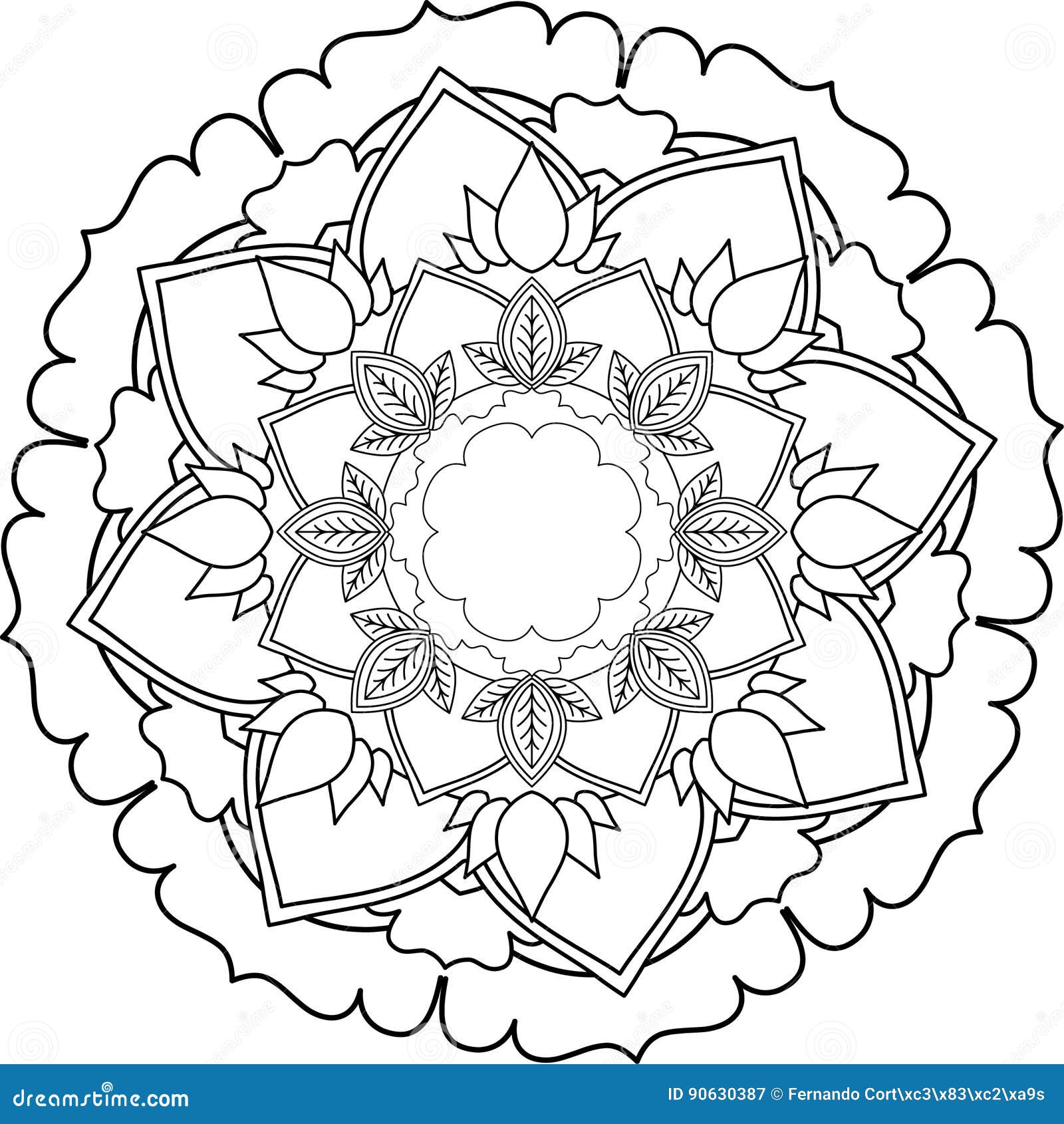 Mandalas, Drawing With Coloring Lines, On White Background. Flow Stock ... Mandalas, Drawing With Coloring Lines, On White Background. Flow Stock ...