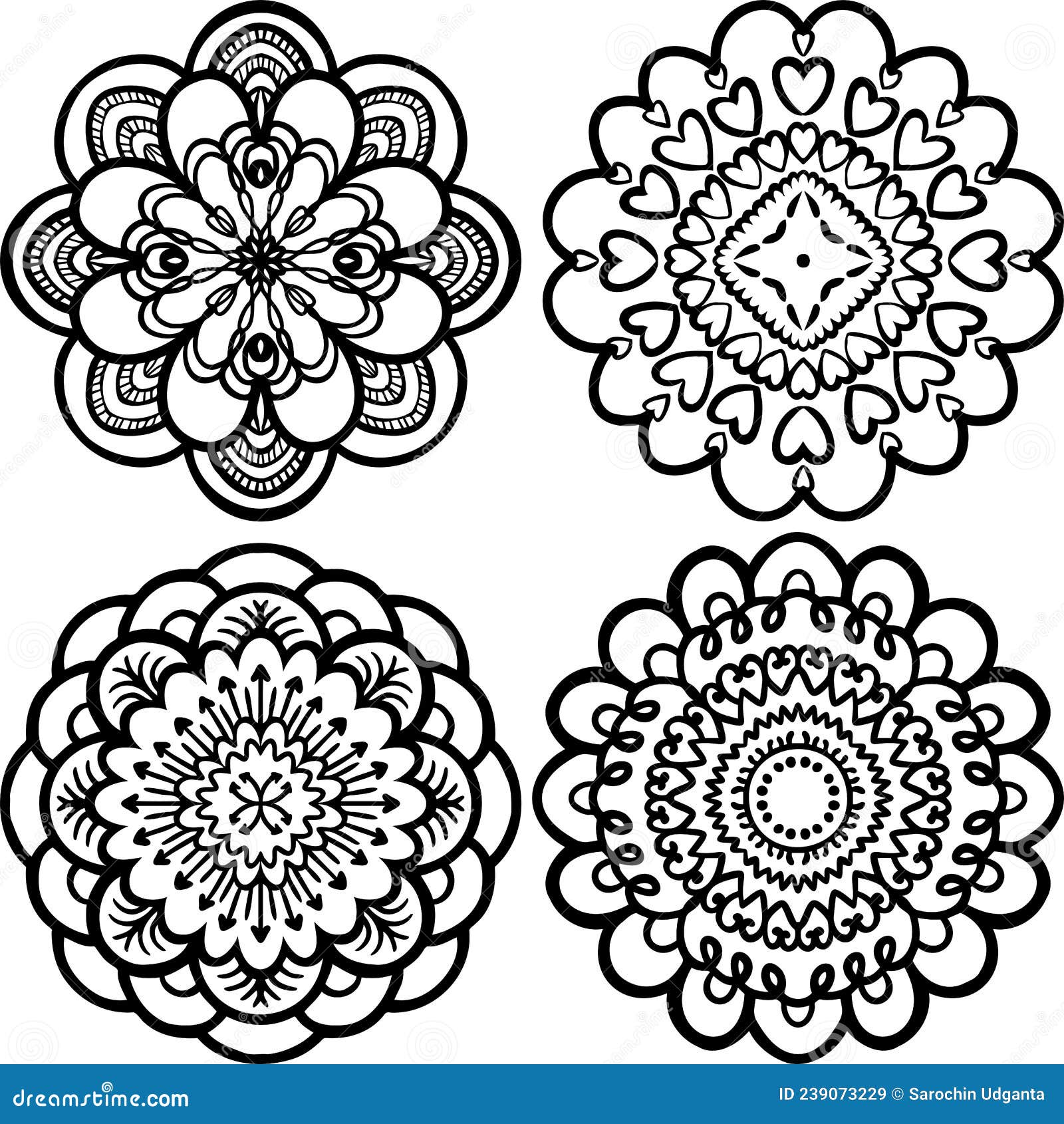 Mandalas Set 2 stock vector. Illustration of henna, orient - 239073229