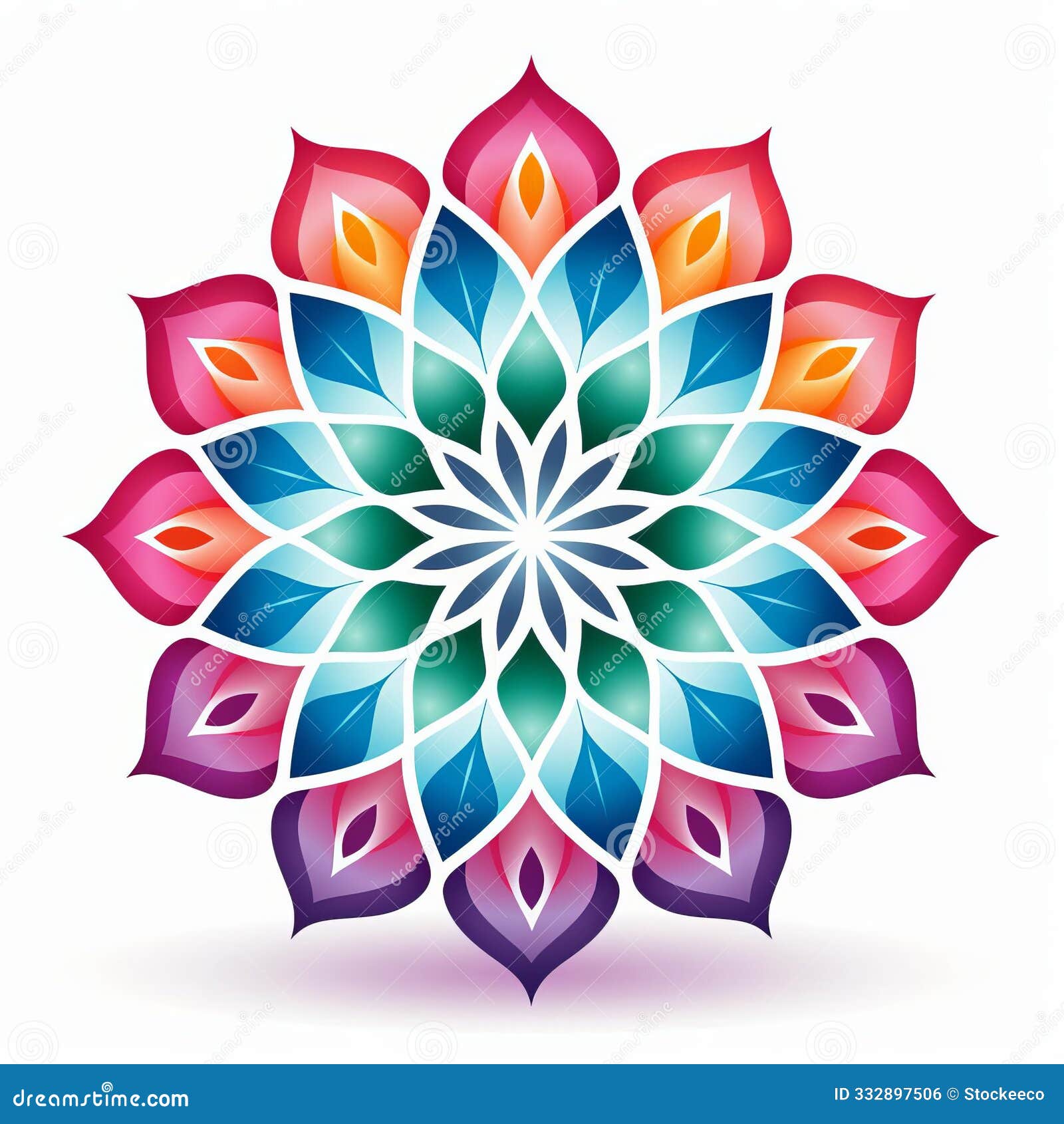Mandalas Icon Pattern Design on Minimalistic White Background Stock ...