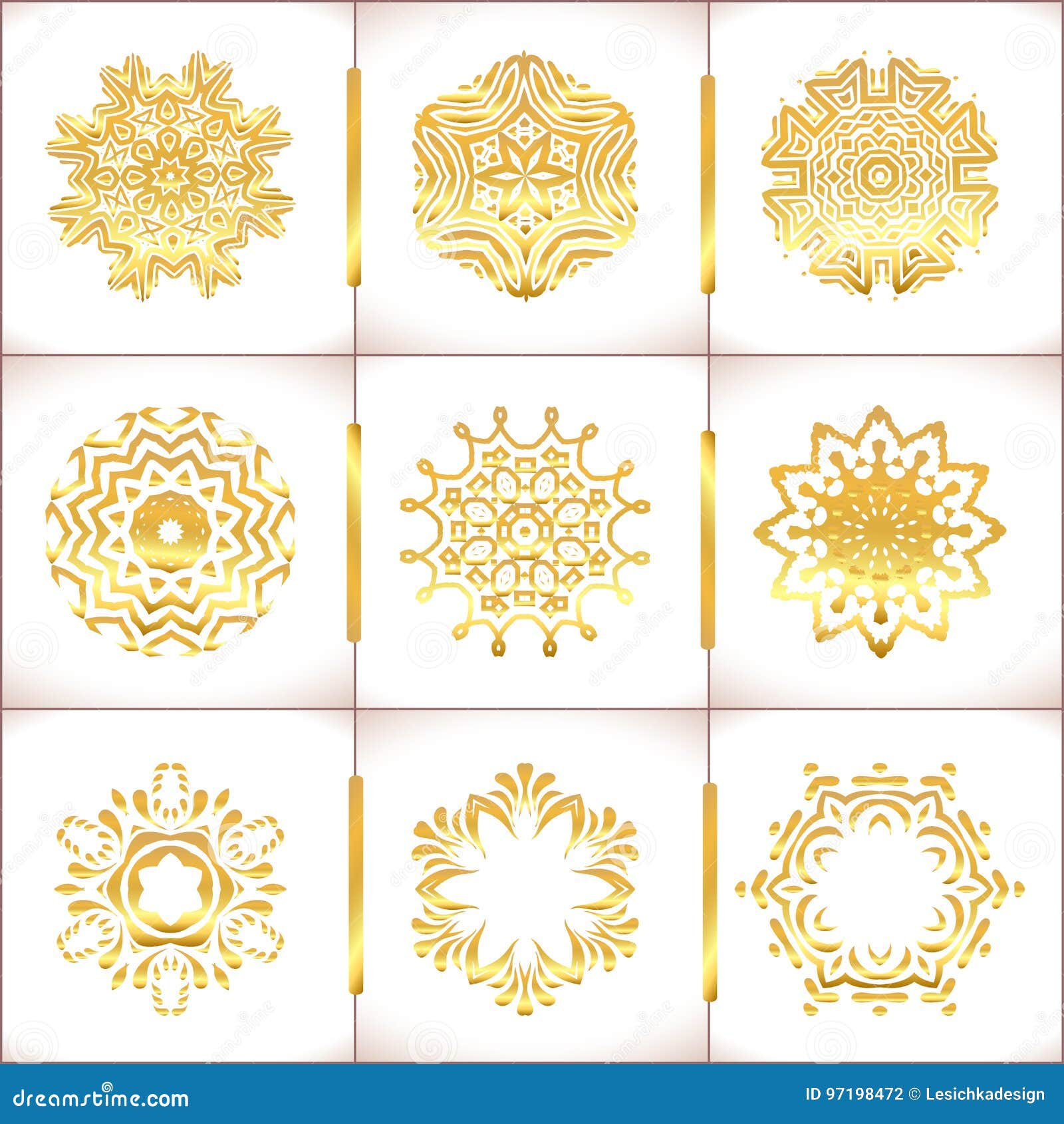 Mandalas isoladas do vetor ilustração do vetor. Ilustração de arabesco ...