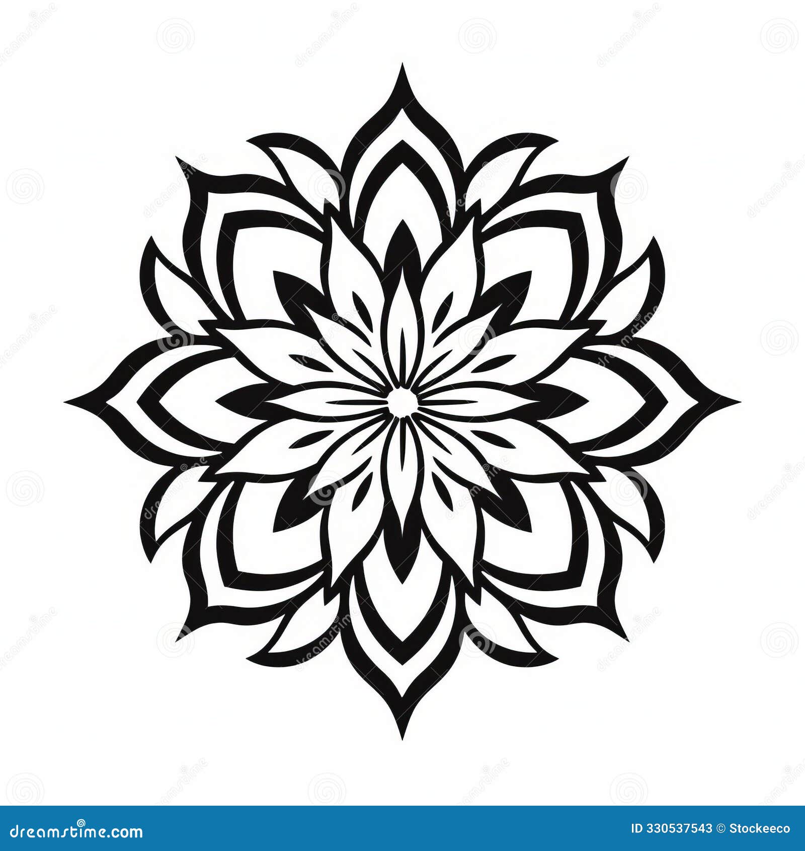 Minimalistic Mandalas Pattern Icon on White Background Stock ...