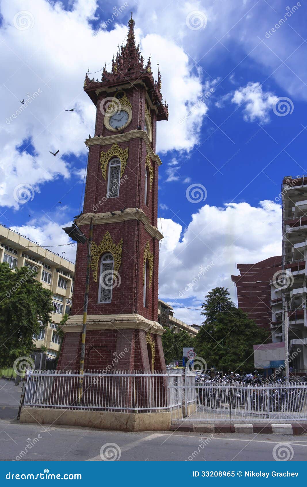 Mandalay Clock Tower. stock image. Image of burmese, river - 33208965