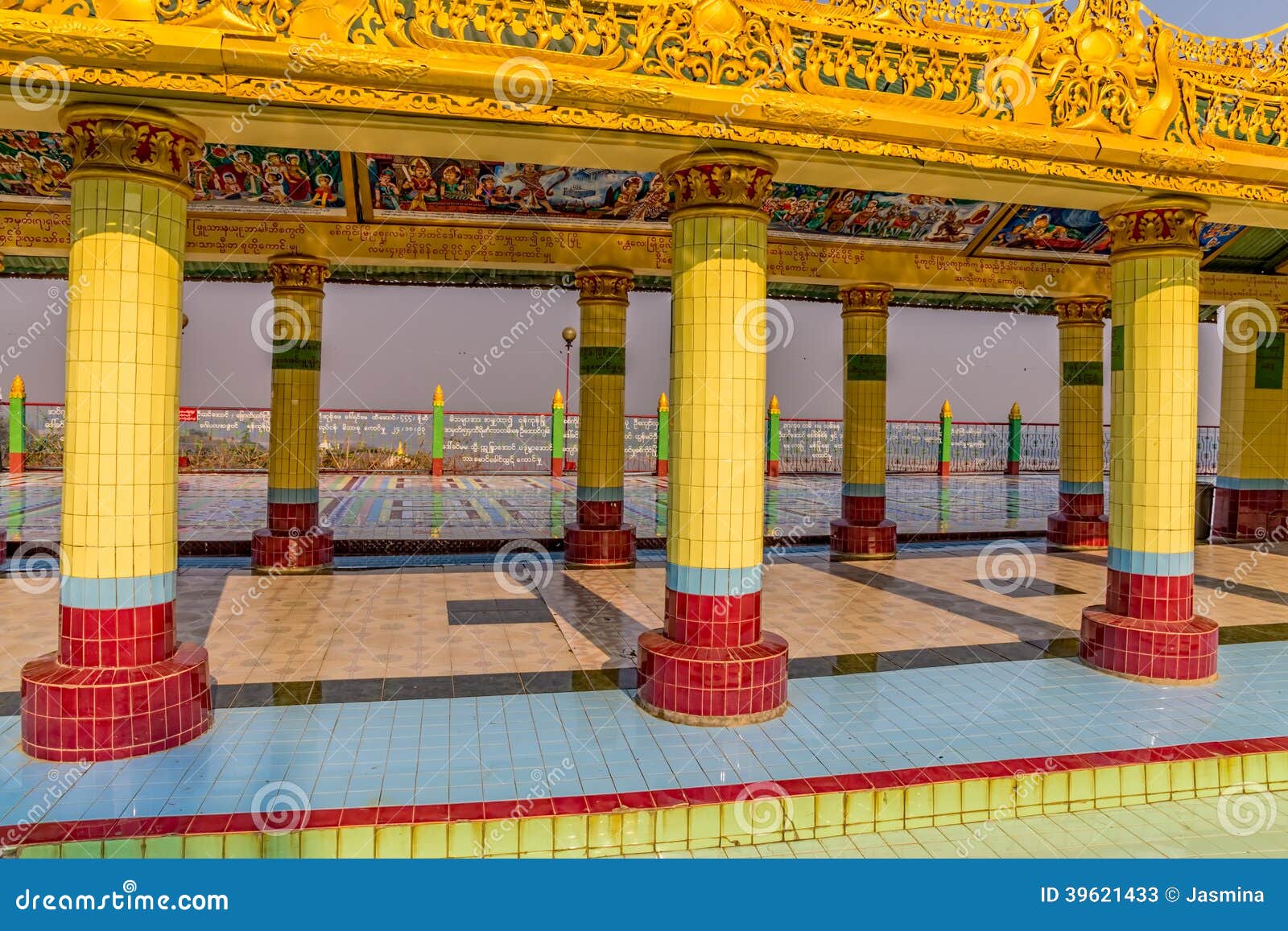 Mandalay hill pathway stock image. Image of column, pagoda - 39621433