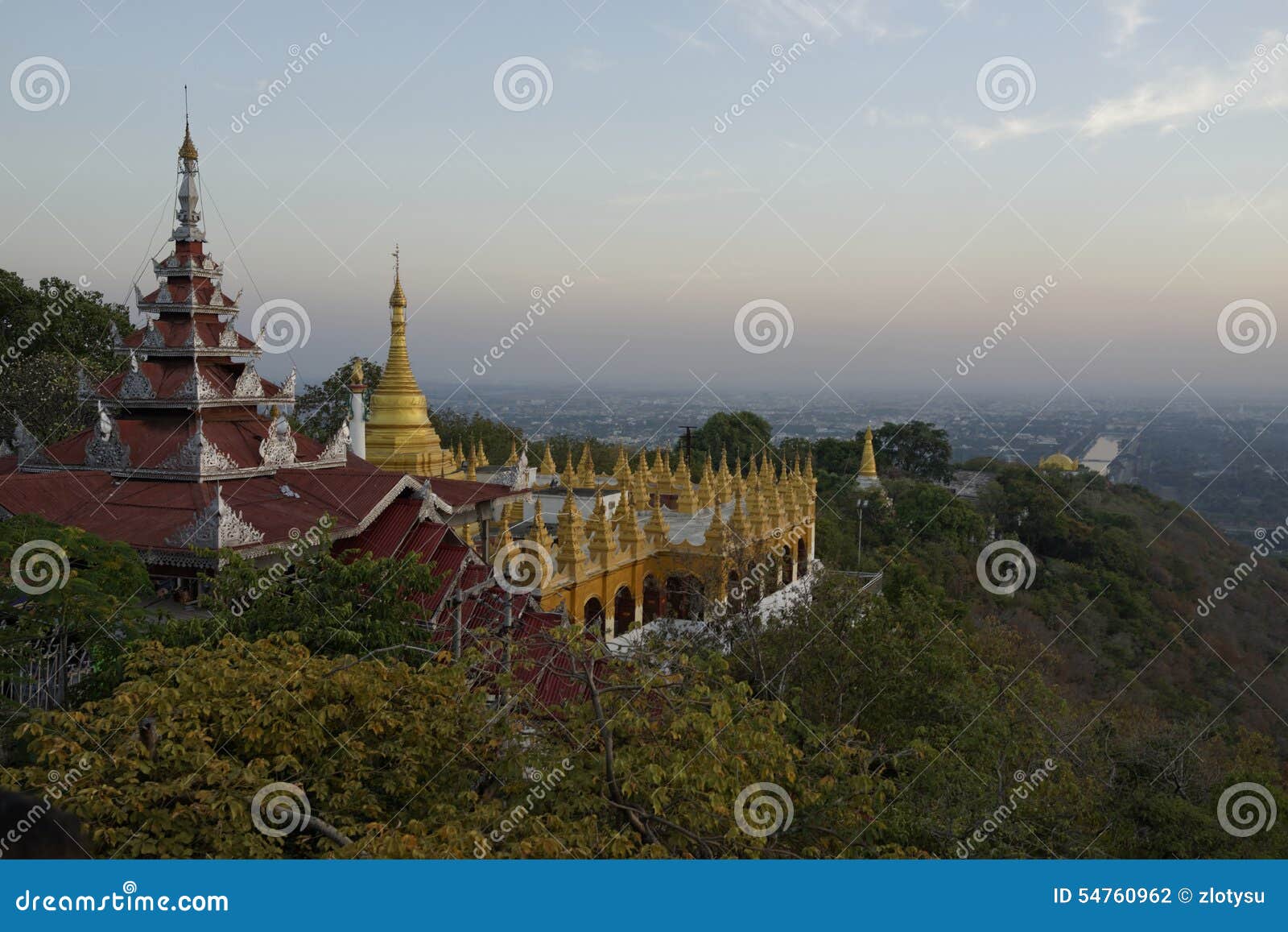 Mandalay Hill at Sunset stock photo. Image of culture - 54760962