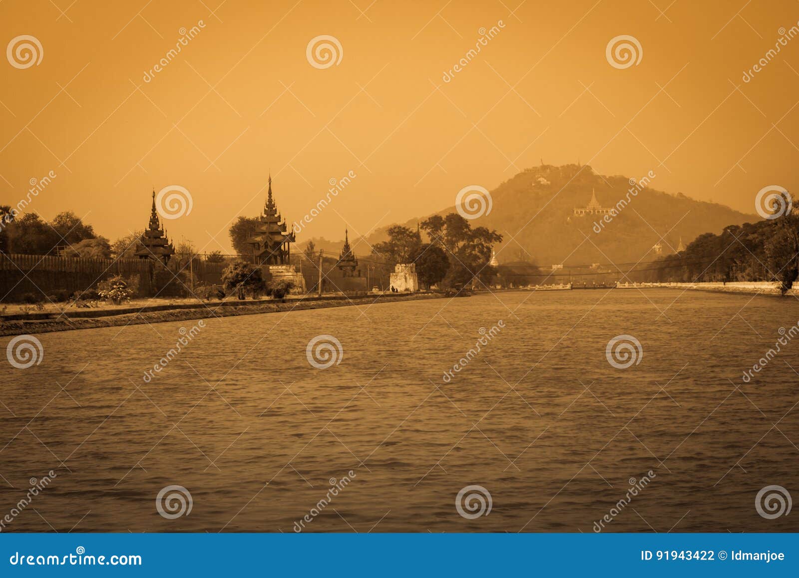 Mandalay palace wall stock photo. Image of lights, castle - 91943422