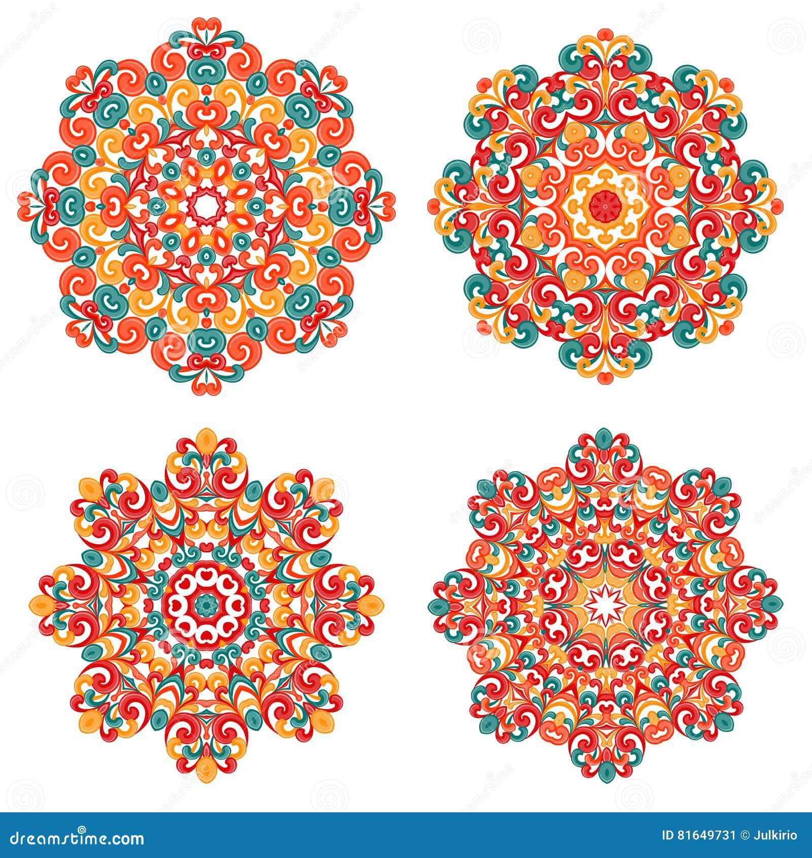 Mandalen in Der Orientalischen Art Ethnische Muster Vektor Abbildung ...
