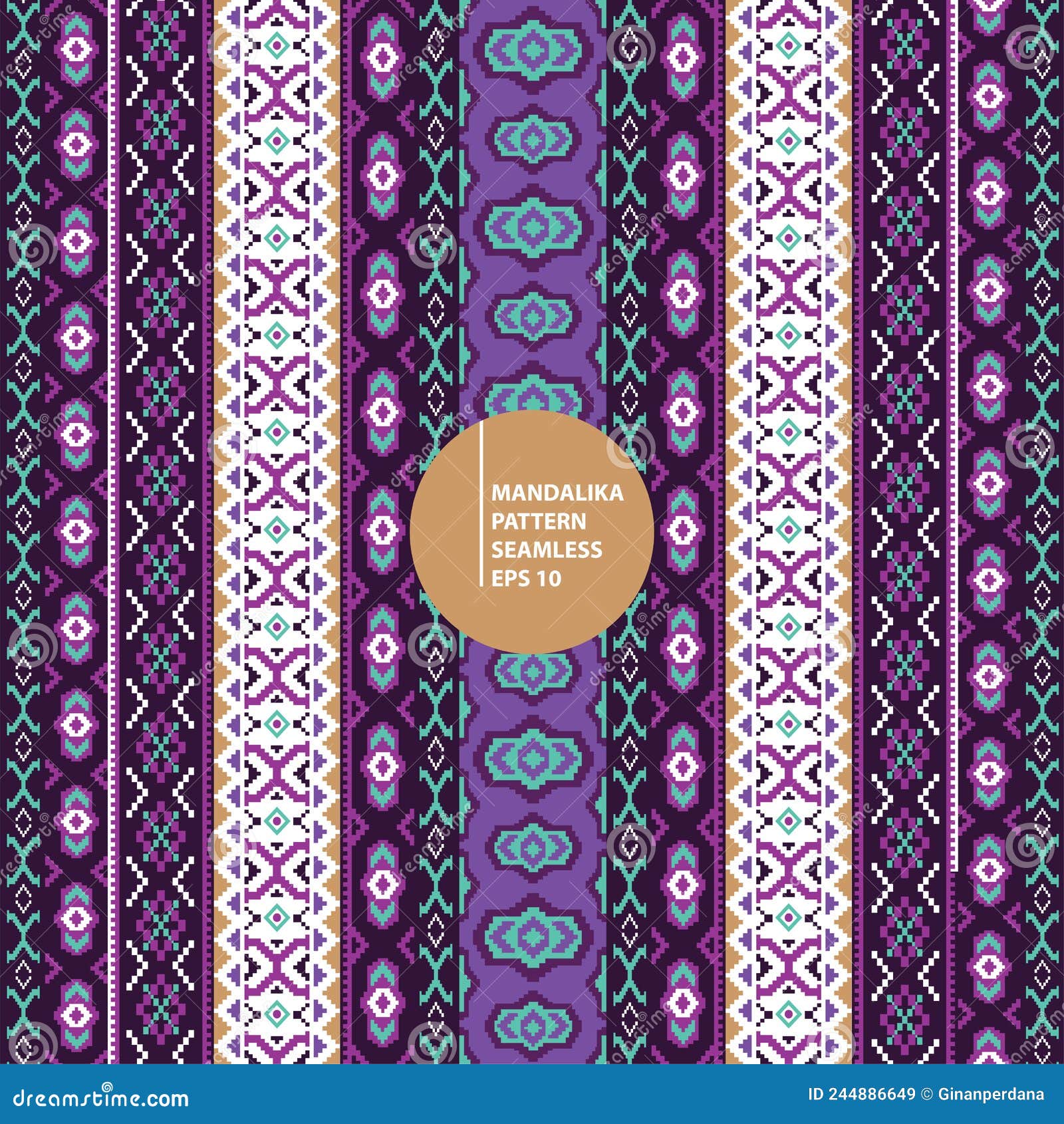 Mandalika Lombok Indonesia Seamless Pattern Background Stock Vector ...