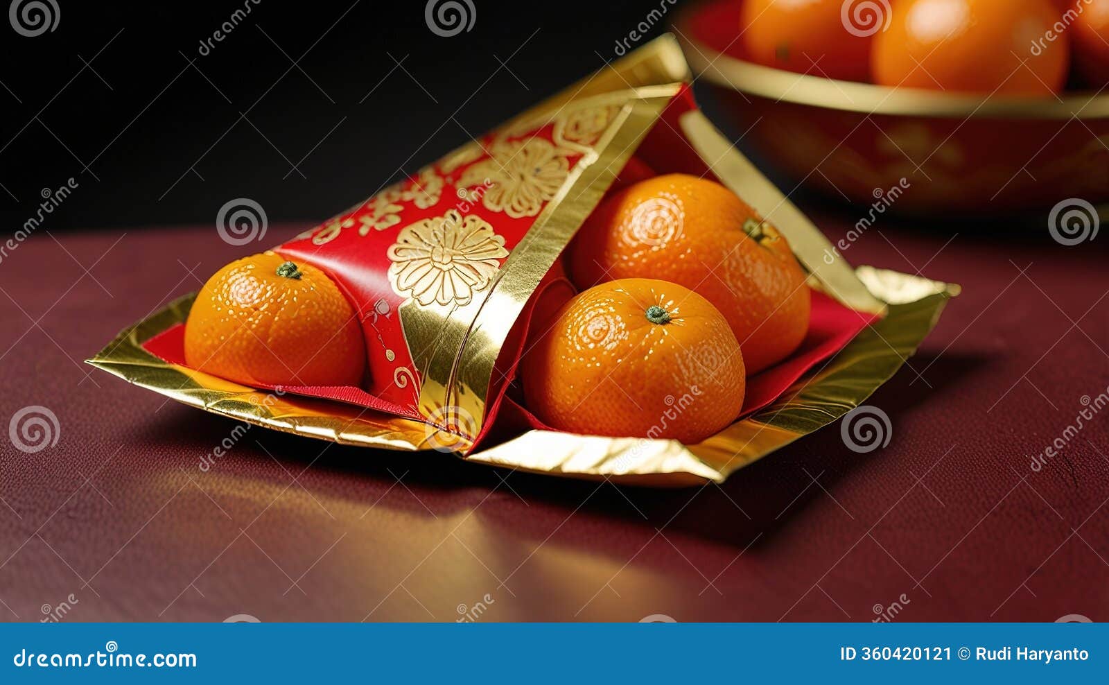 Mandarin Orange Chinese Gold and Red Packet Stock Illustration ...