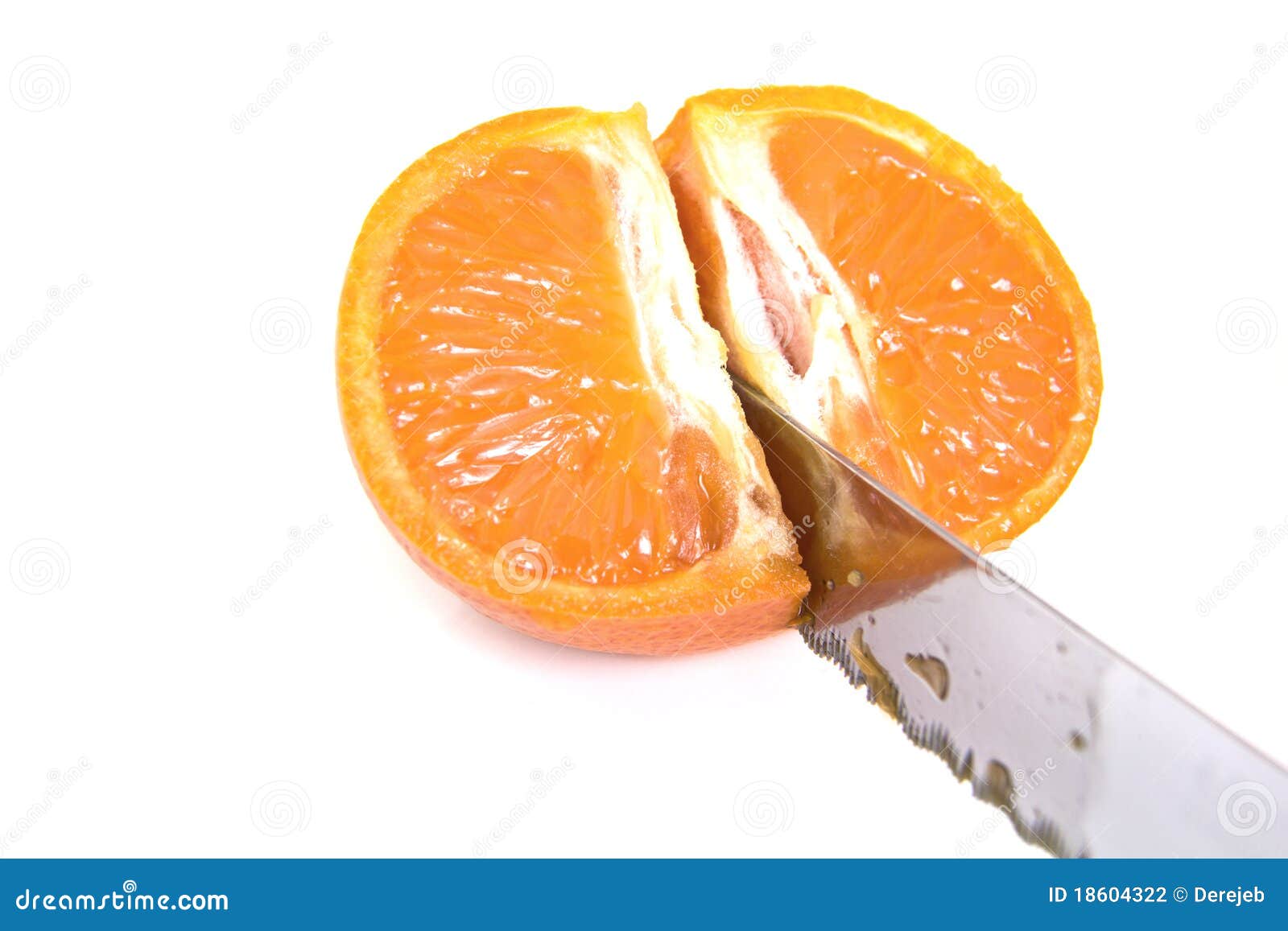 Mandarin Orange Cut with a Knife Stock Photo - Image of healthy, slice ...
