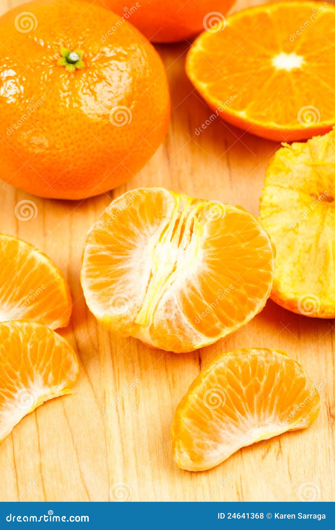 Mandarin Orange Sections on Cutting Board Stock Photo - Image of food ...
