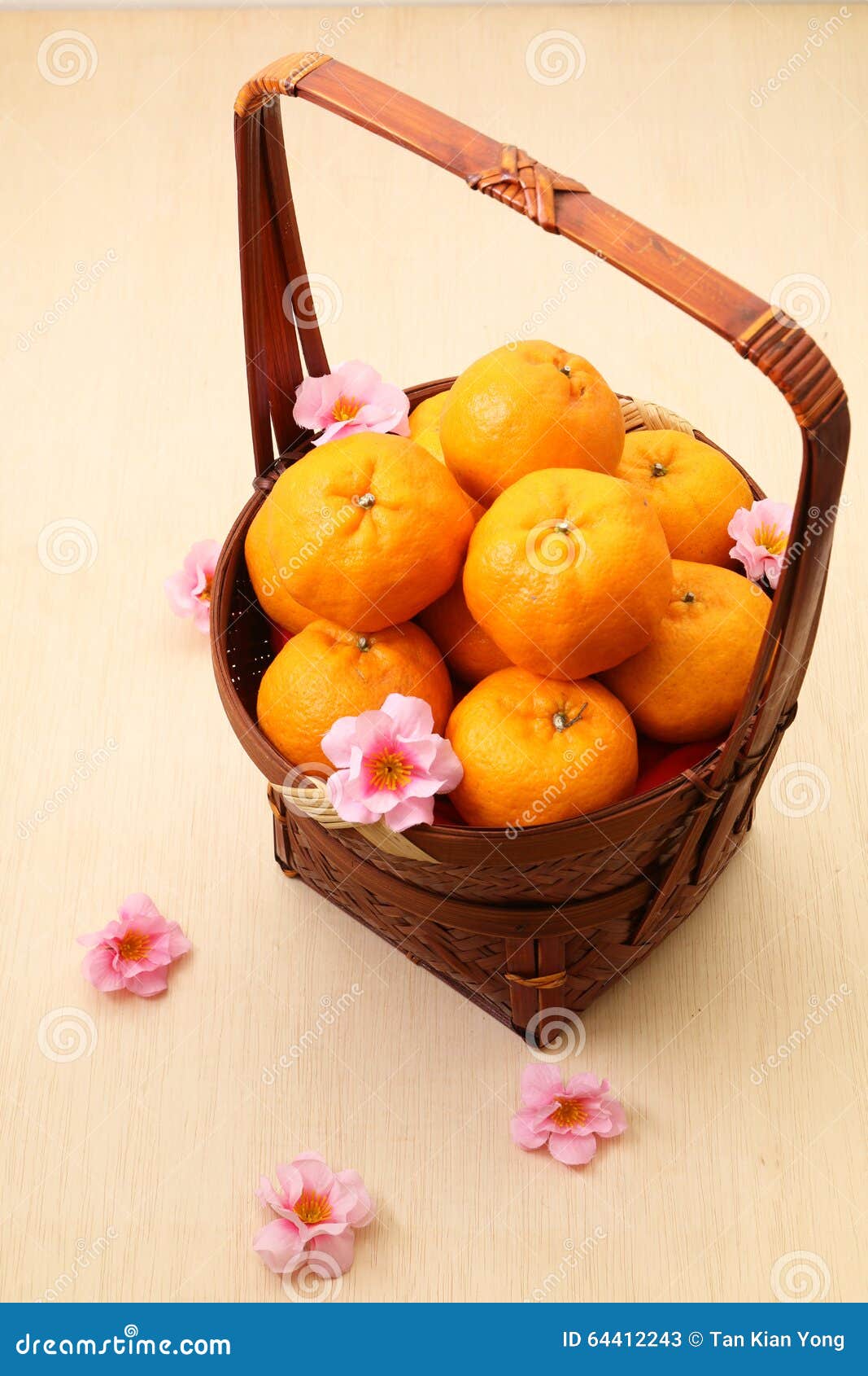 Mandarin Oranges in Basket - Series 4 Stock Image - Image of lokam ...