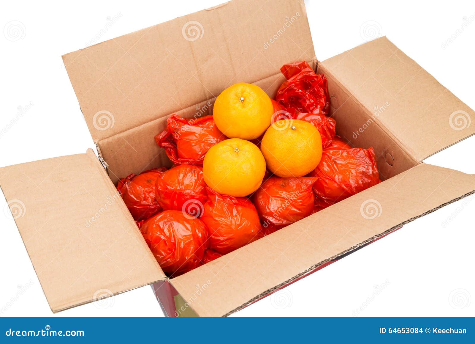 Mandarin Oranges in Carton Box with Plastic Wrapper for Protect Stock ...