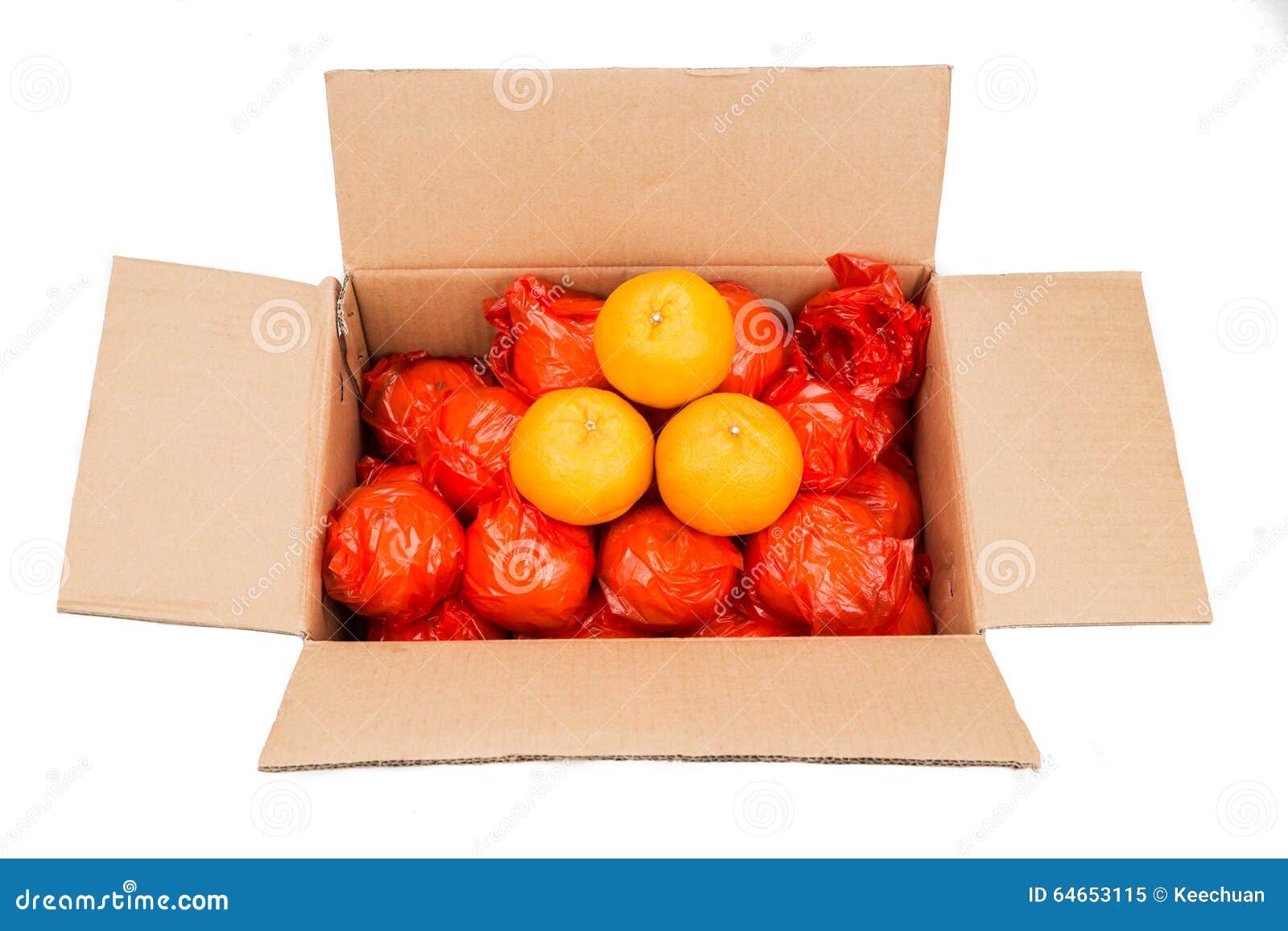 Mandarin Oranges in Carton Box with Plastic Wrapper for Protect Stock ...