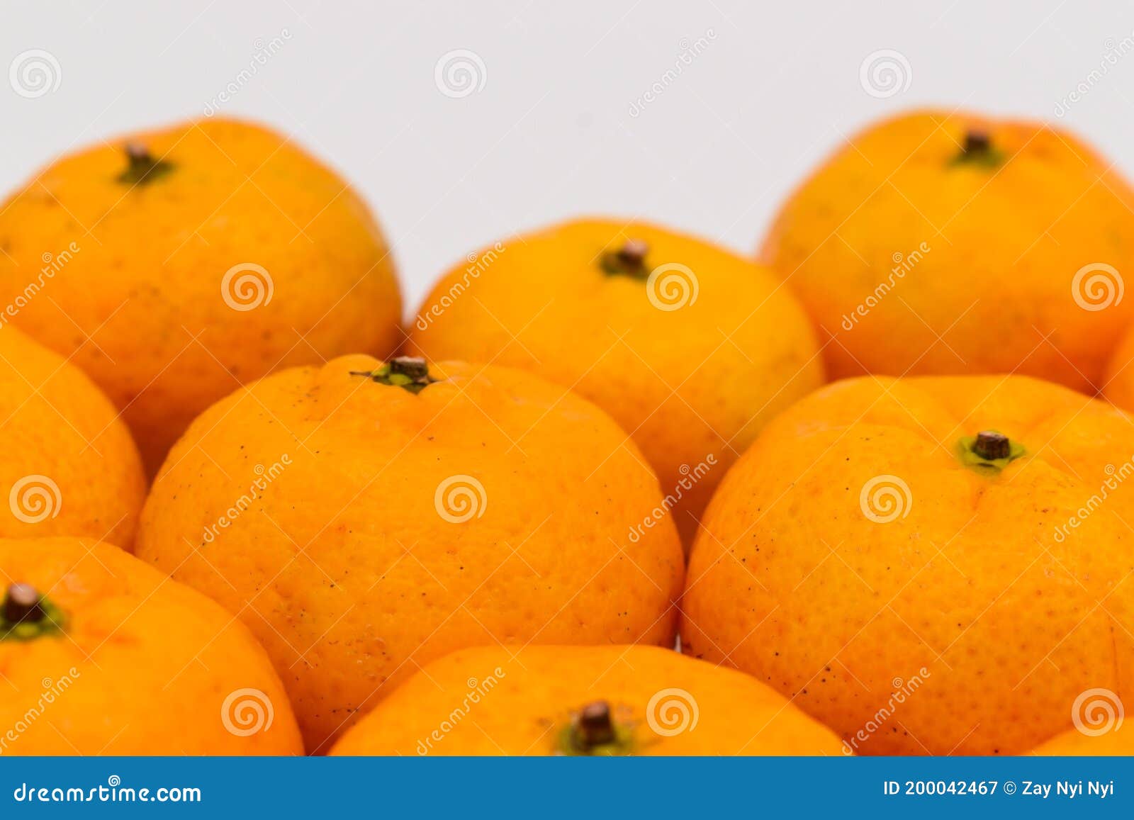 Mandarin Oranges in Stacks. Isolated on White Stock Image - Image of ...