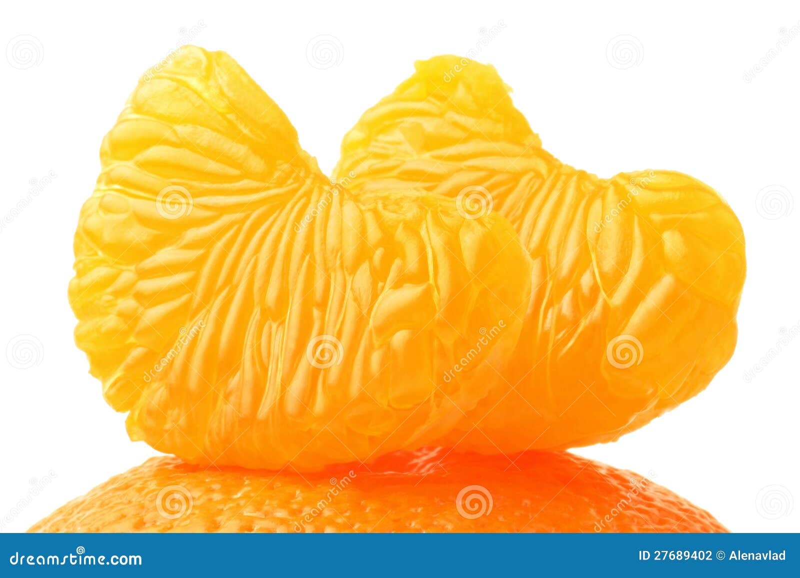 Mandarin peeled slice. stock photo. Image of slices, segment - 27689402