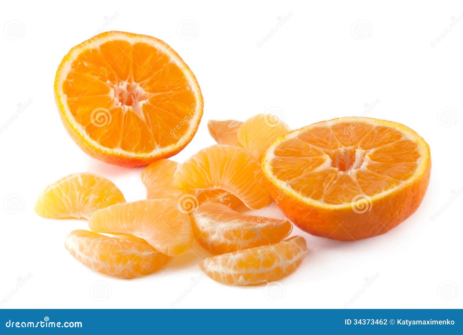 Mandarin and peeled slices stock photo. Image of diet - 34373462