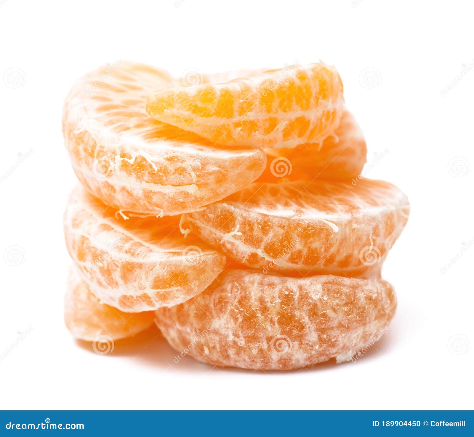 Mandarin Section Segment on White Background Stock Photo - Image of ...