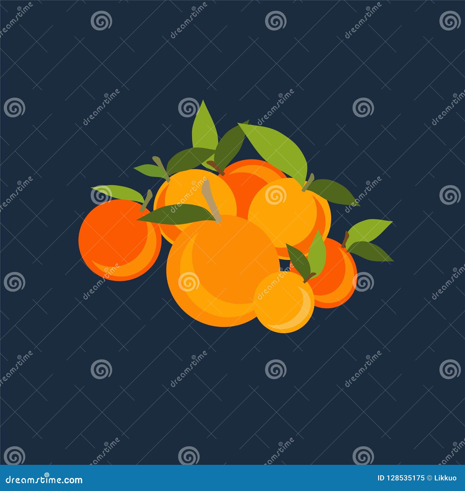 Mandarin Set. Vector Illustration on Background Stock Vector ...