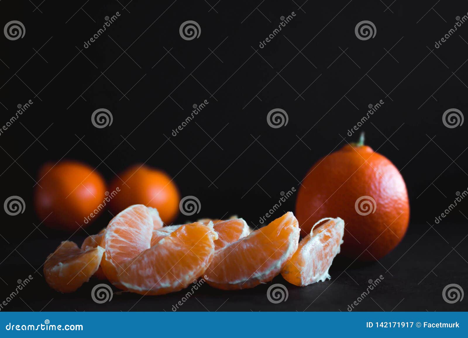 Mandarin Tangerin on a Dark Background Stock Image - Image of mandarin ...