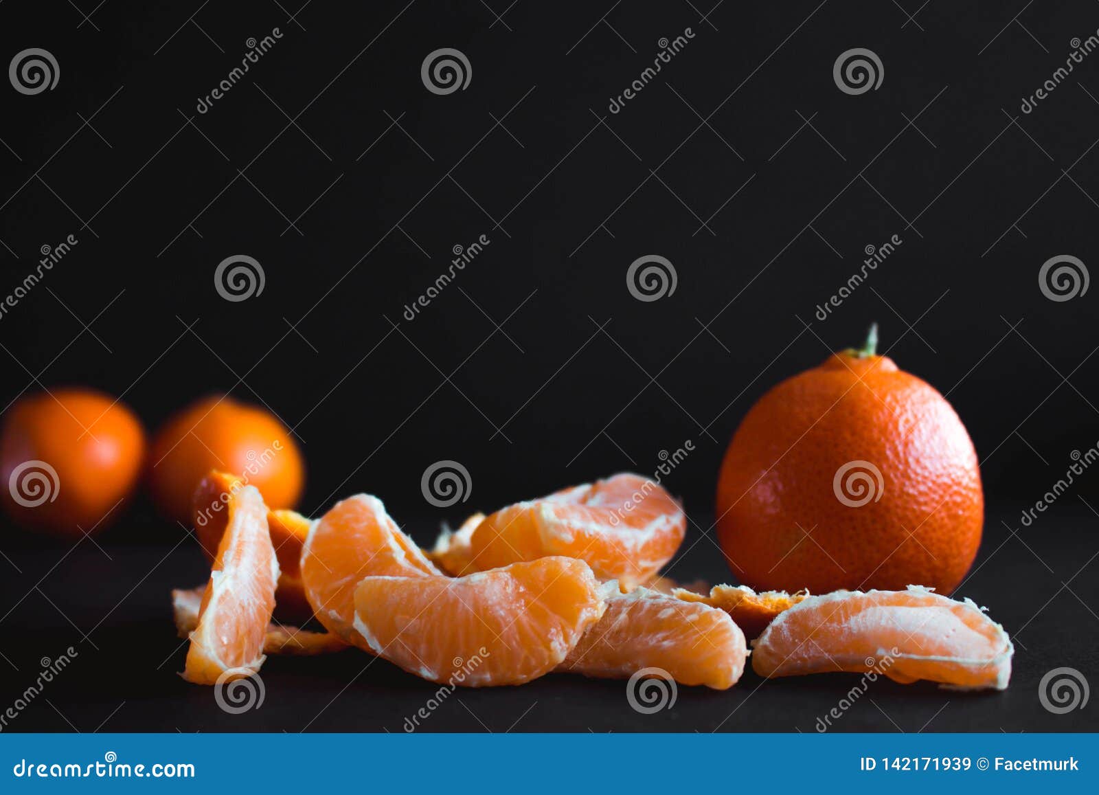 Mandarin Tangerin on a Dark Background Stock Image - Image of fresh ...