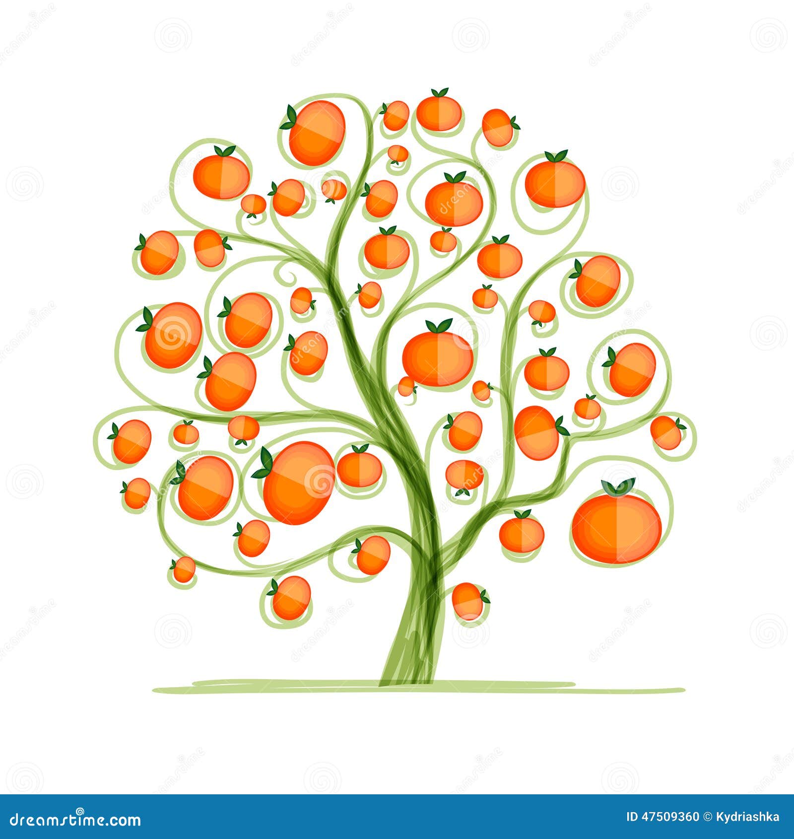 Mandarin Tree for Your Design Stock Vector - Illustration of healthy ...