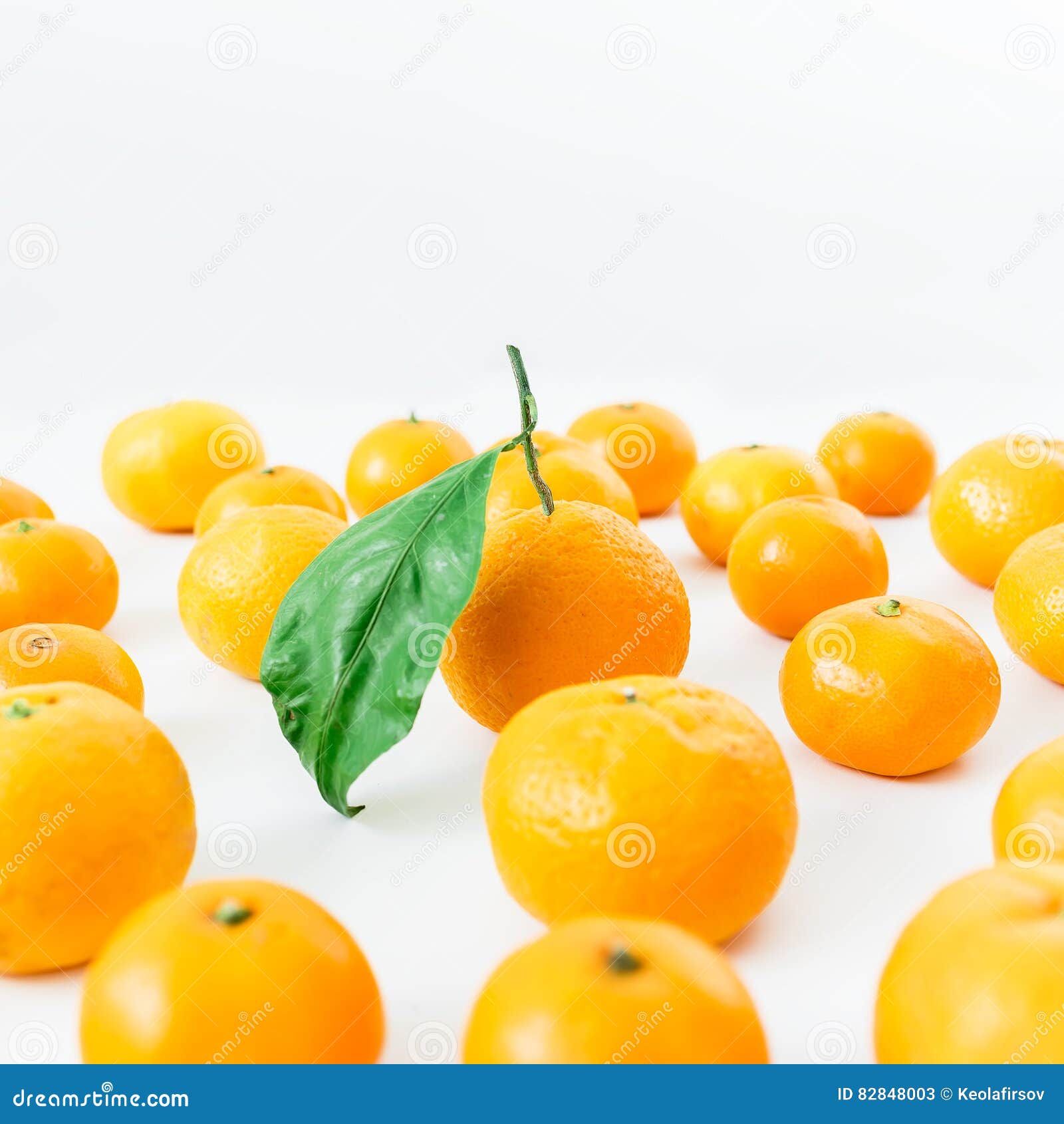 Mandarin on White Background. Flat Lay. Top View Stock Image - Image of ...