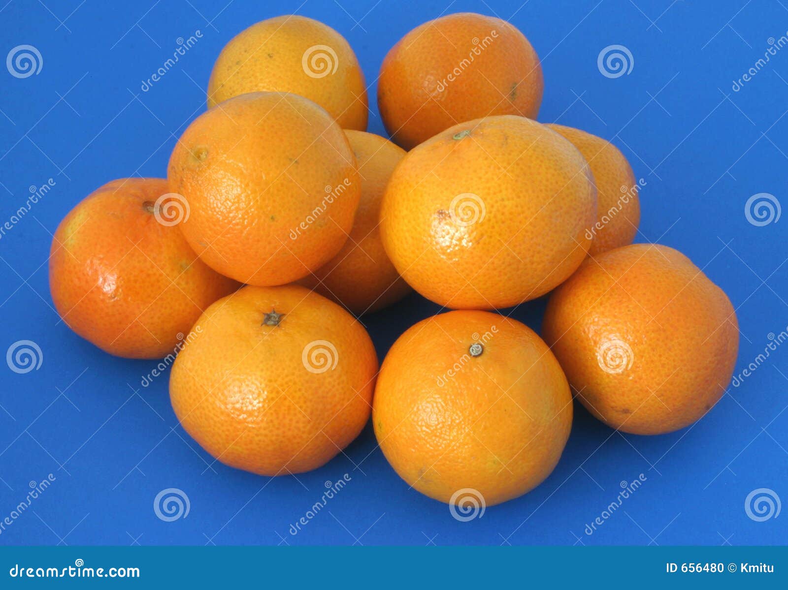 Mandarins on blue stock photo. Image of isolation, closeup - 656480