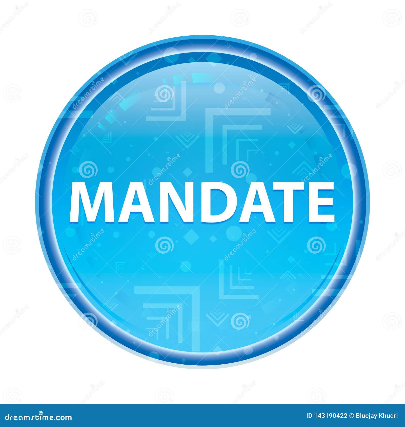 Mandate Floral Blue Round Button Stock Illustration - Illustration of ...