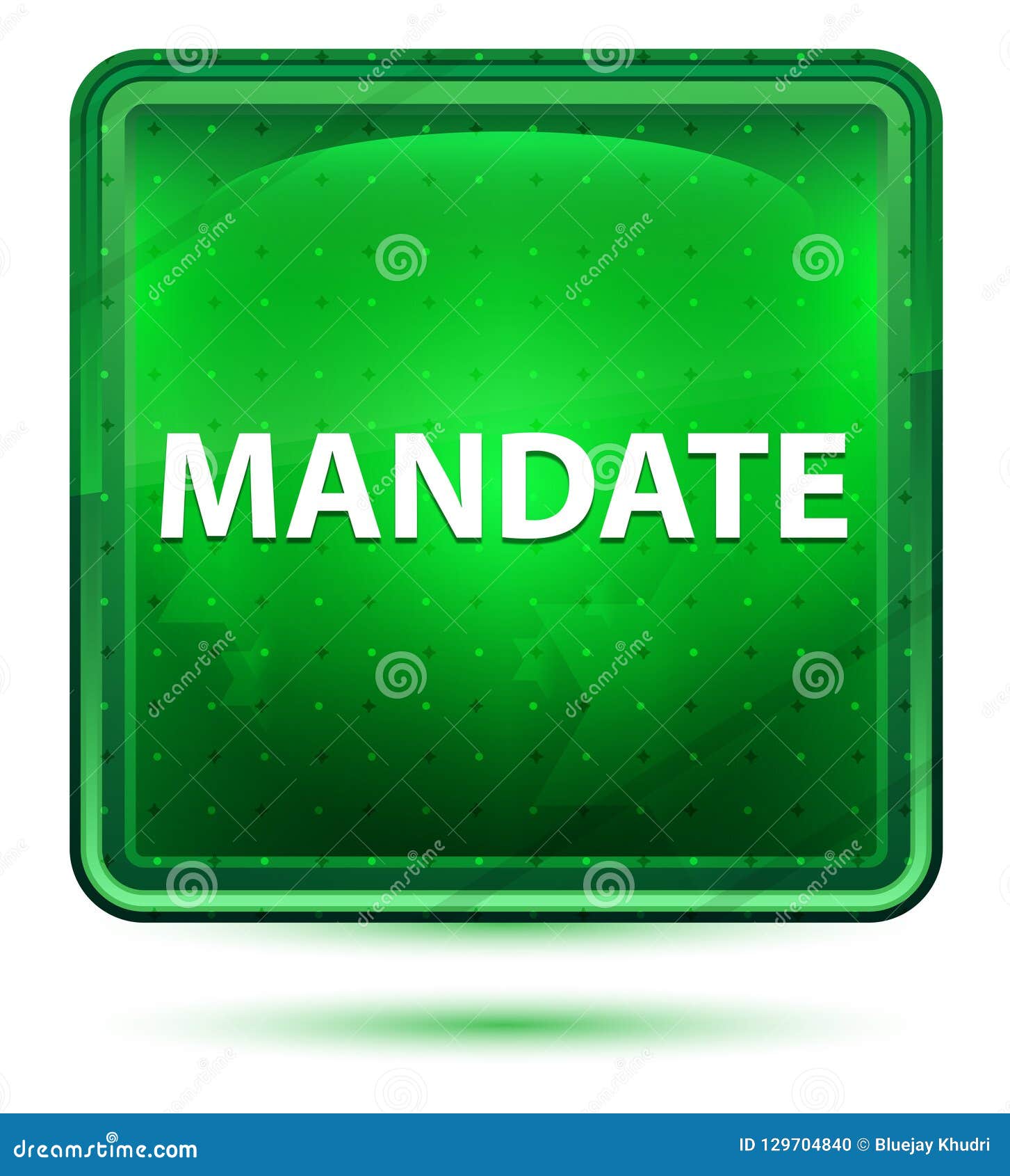 Mandate Neon Light Green Square Button Stock Illustration ...