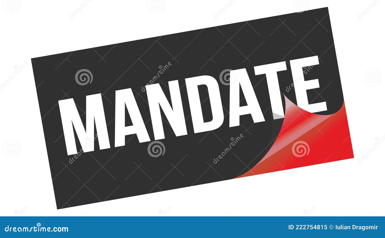 MANDATE Text on Black Red Sticker Stamp Stock Illustration ...
