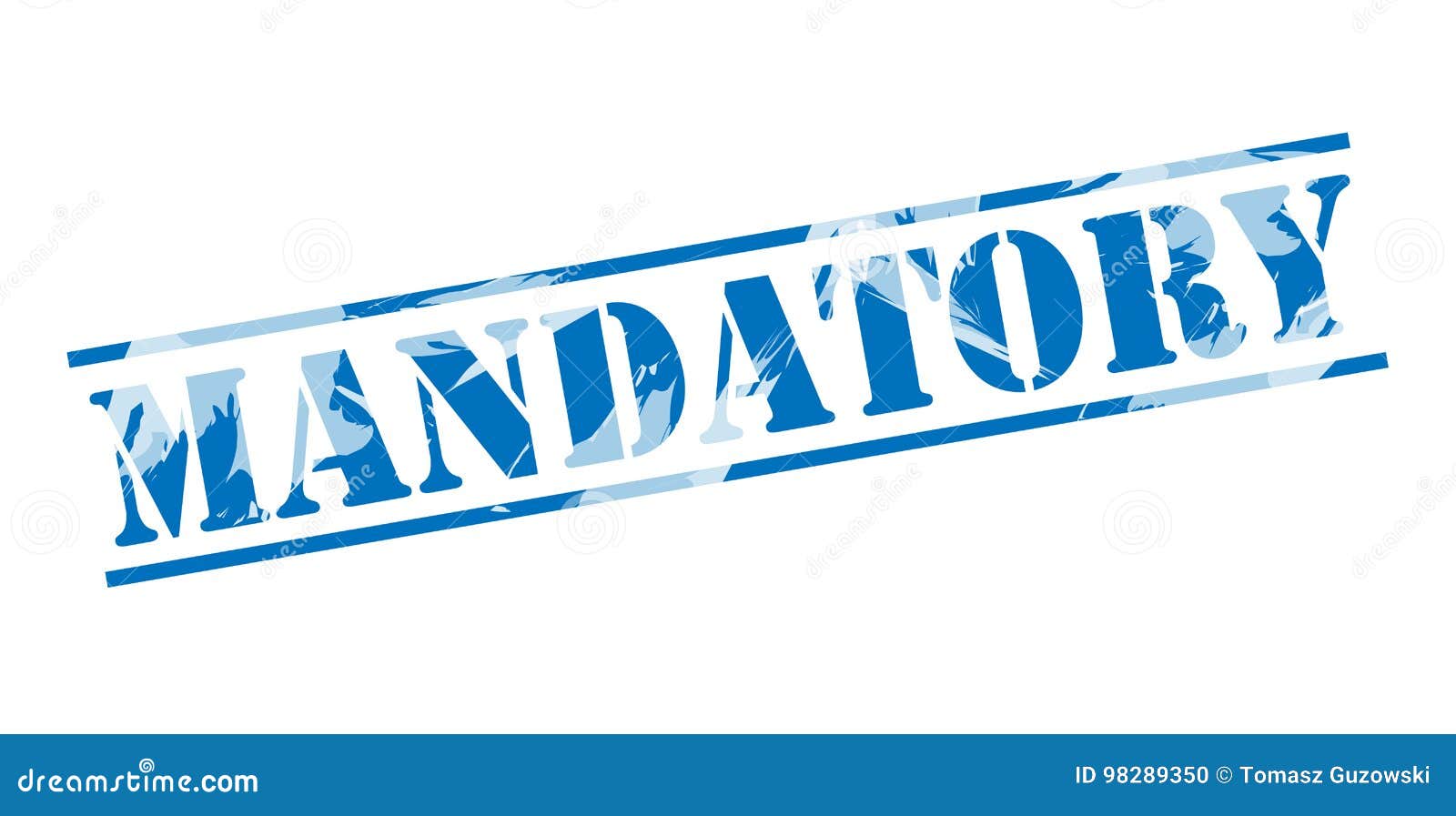 Mandatory blue stamp stock illustration. Illustration of blue - 98289350