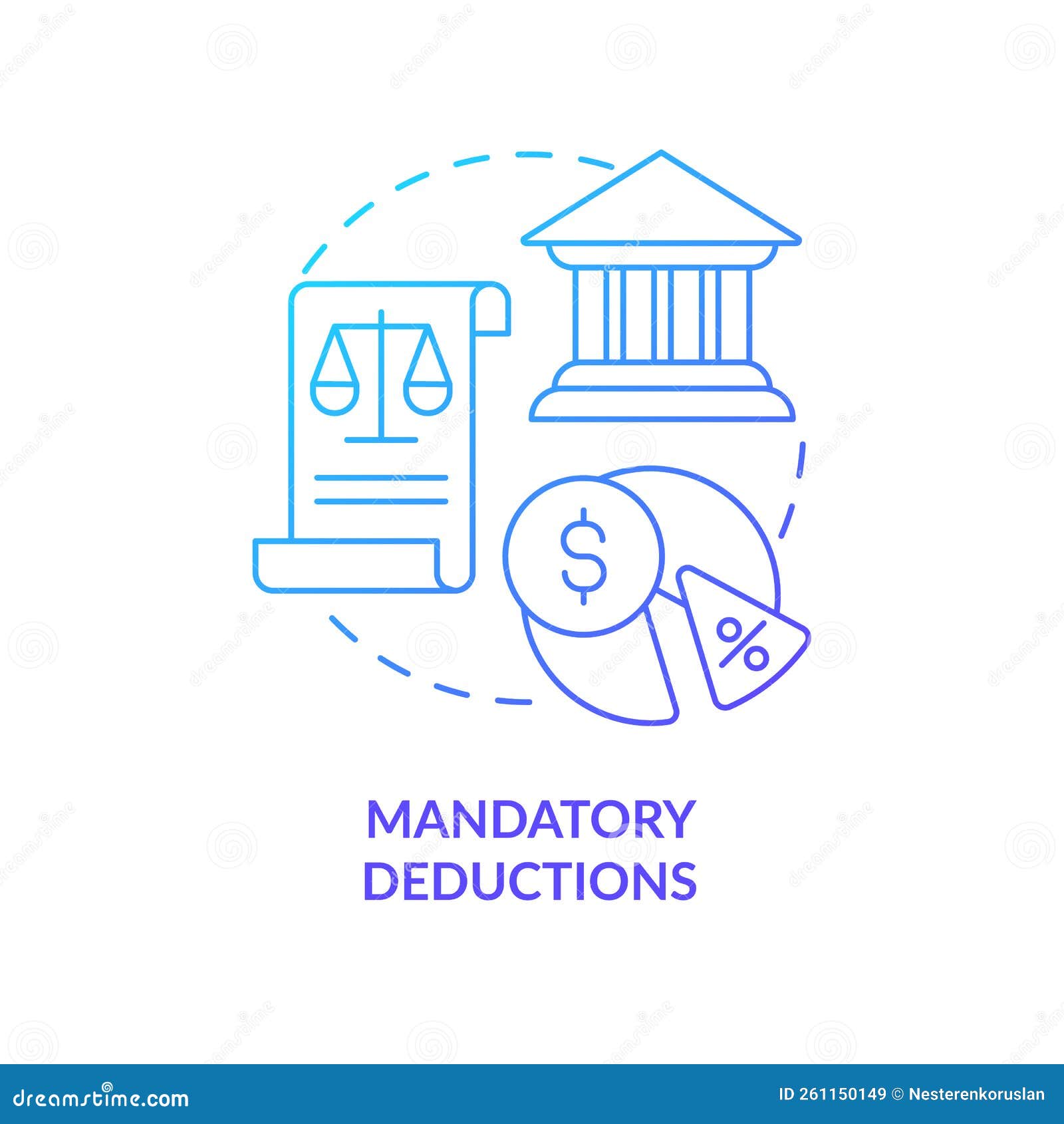 Mandatory Deductions Blue Gradient Concept Icon Stock Vector ...